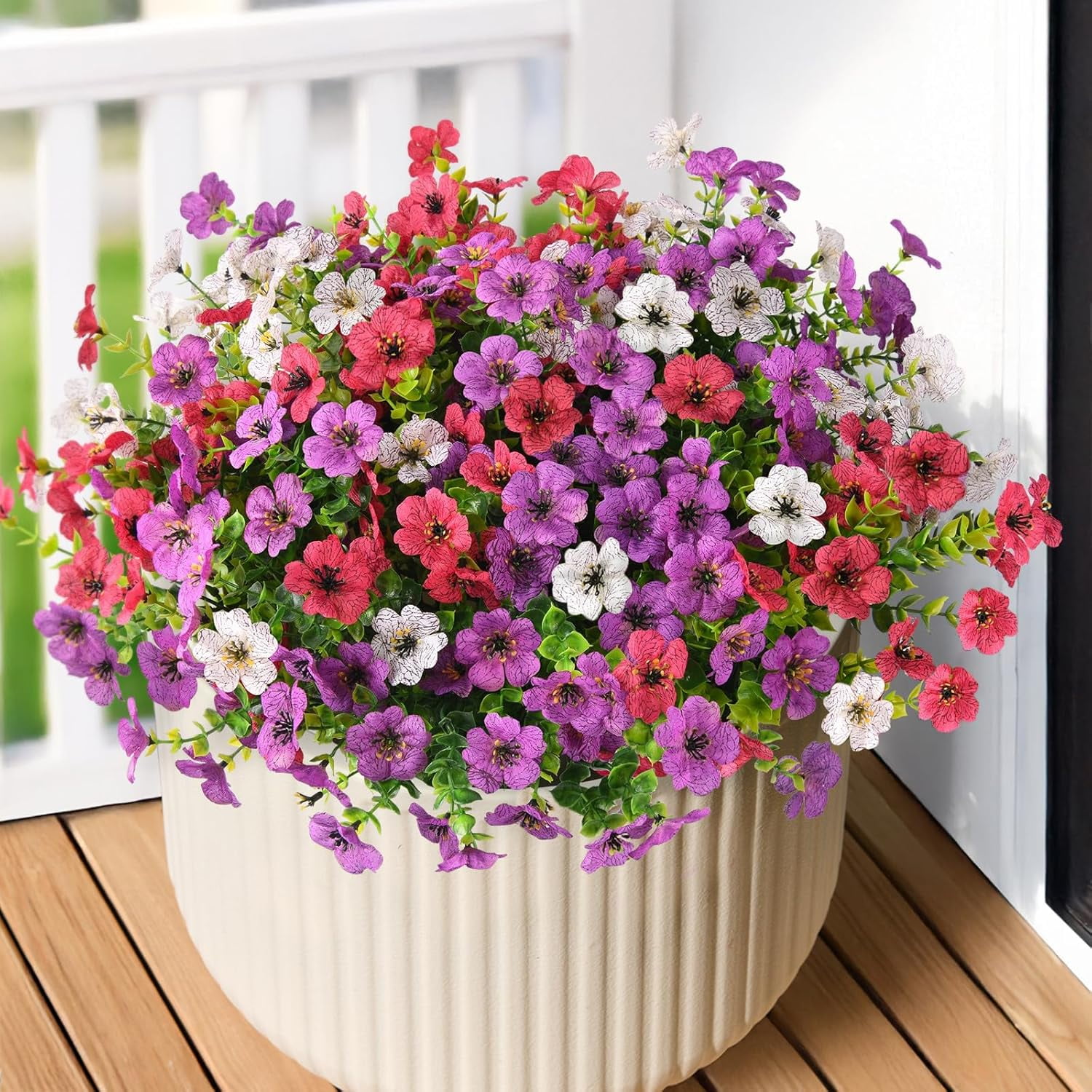 Artificial Fake Fall Plants Flowers for Outdoor Outside Decoration,12 ...