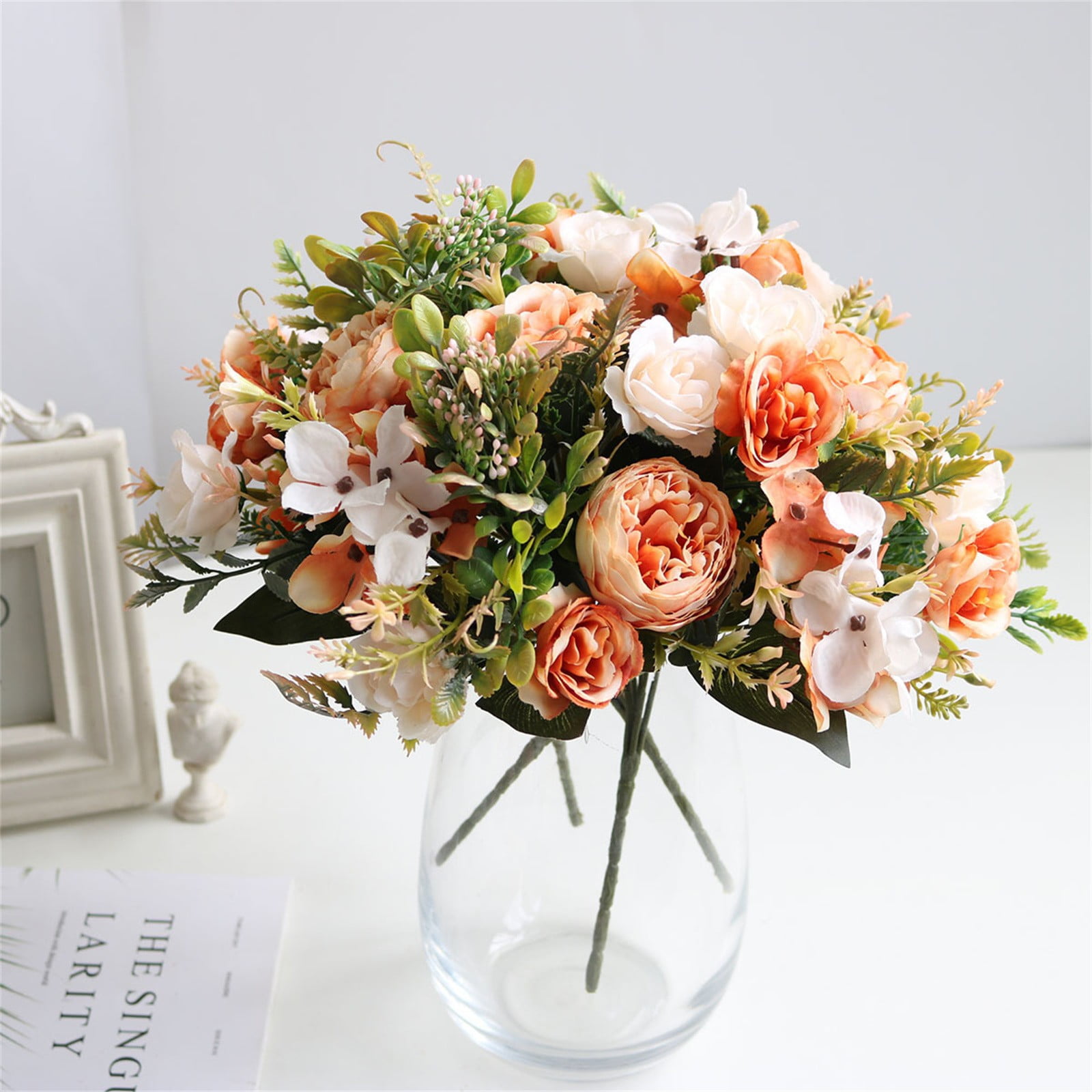 Artificial Fake Flowers, Artificial Peony Flower Silk Rose Bride ...