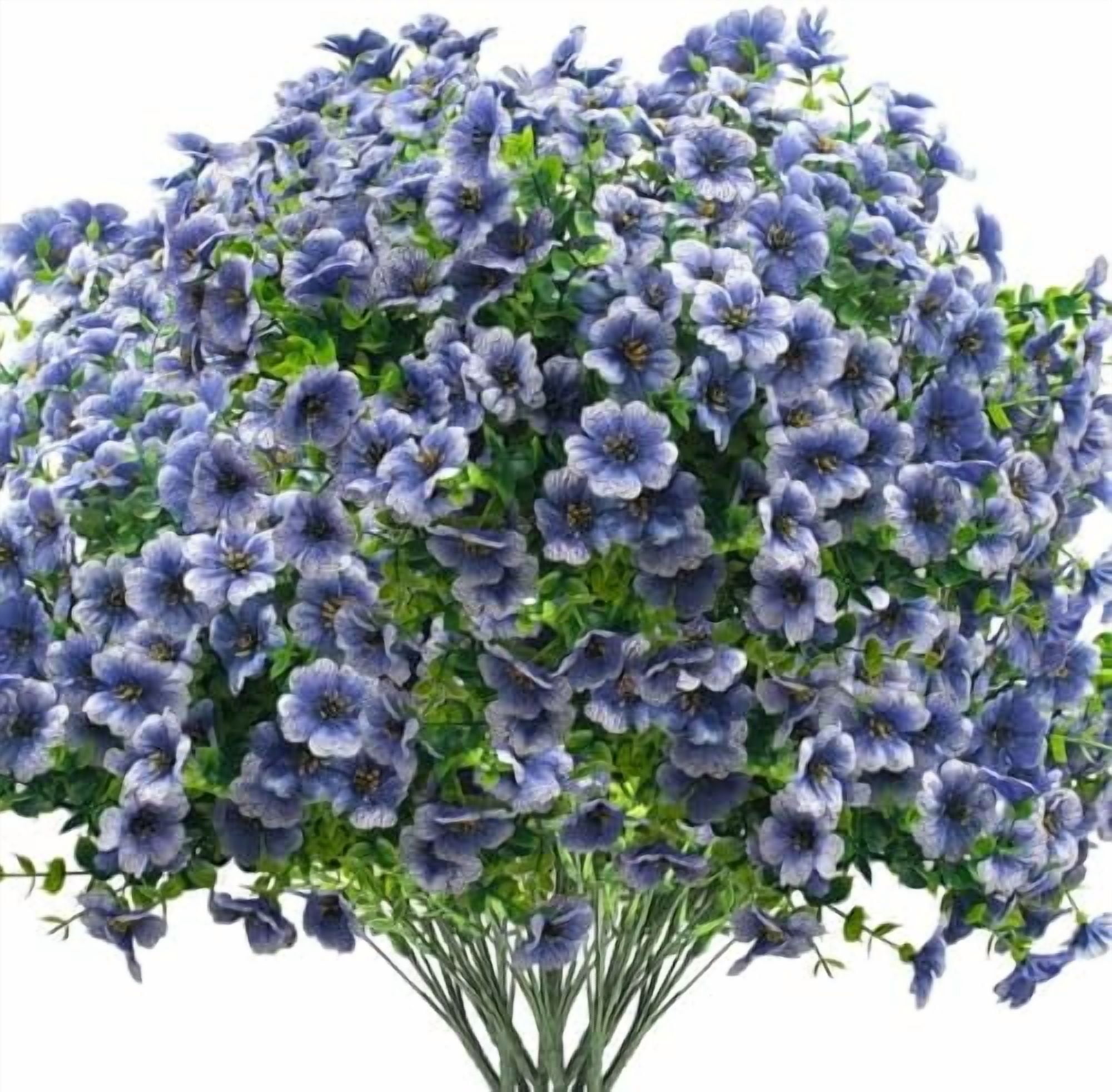 Artificial Fake Flowers for Outdoor Spring Decoration, 16 Bundles Faux ...