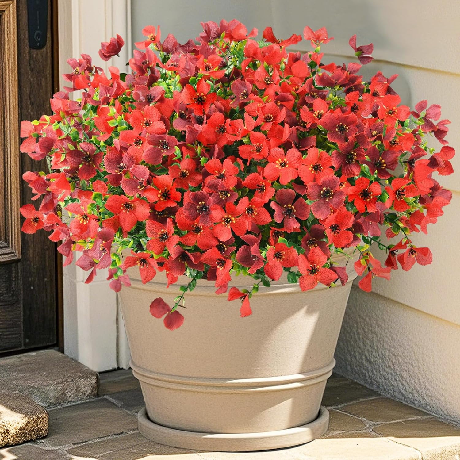 Artificial Fake Flowers for Outdoors Spring Decor 12 Bundles Fake ...