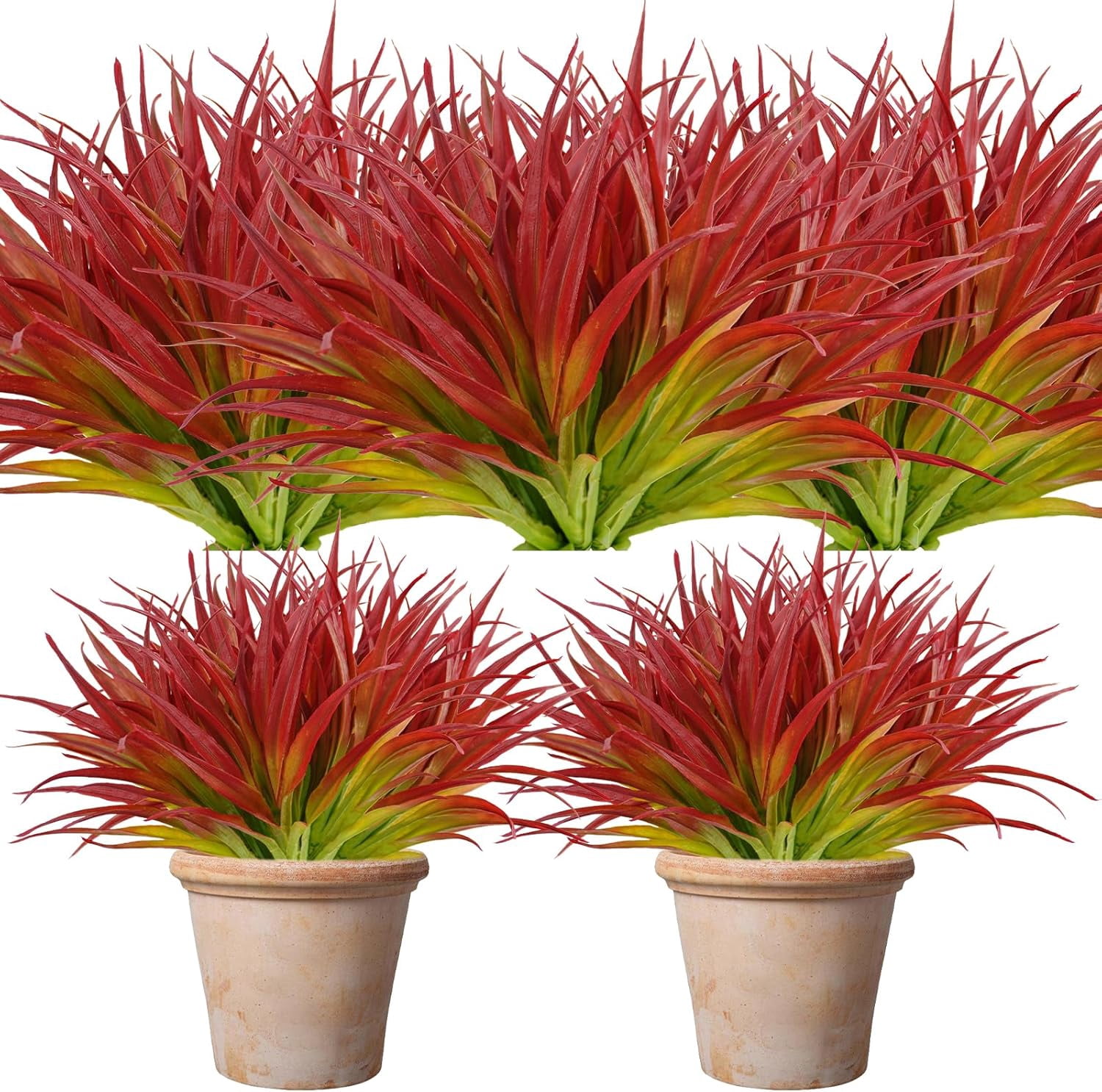 Artificial Fake Grass, 12 PCS Outdoor Faux Grasses Plastic Plants ...