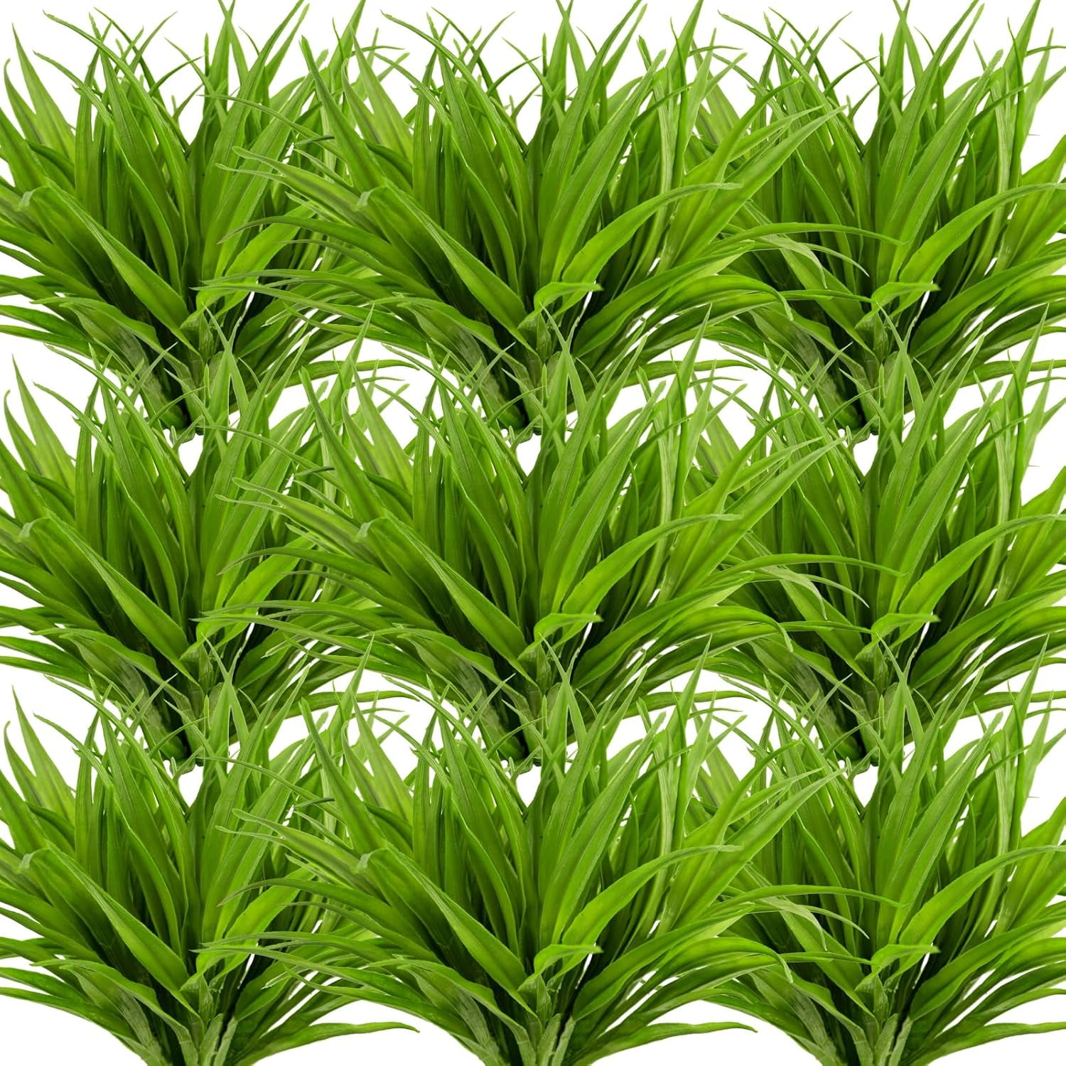 Artificial Fake Grass, 24 PCS Outdoor Faux Grasses Plastic Plants ...
