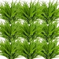 Artificial Fake Grass, 24 PCS Outdoor Faux Plastic Plants Greenery UV ...