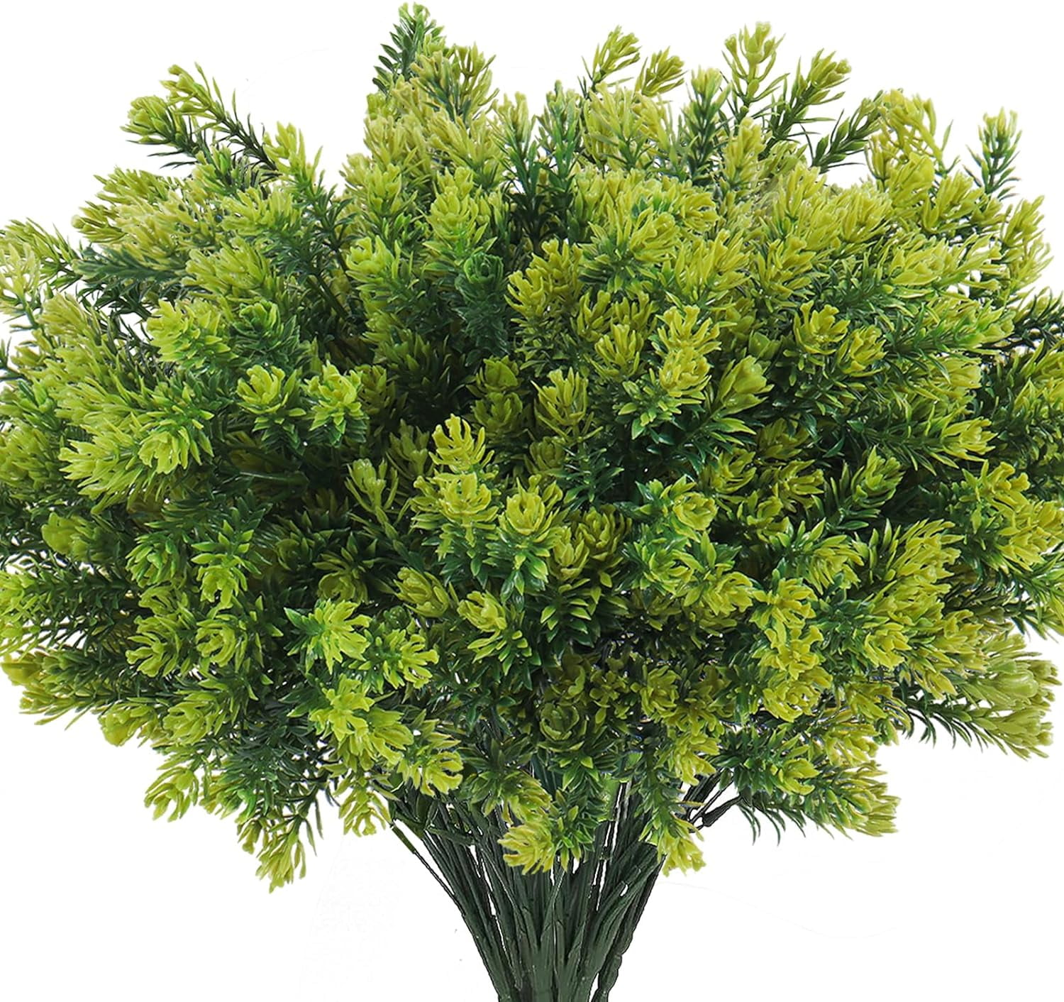 Artificial Fake Grass 8 Pcs Faux Greenery Stems UV Resistant Outdoor ...