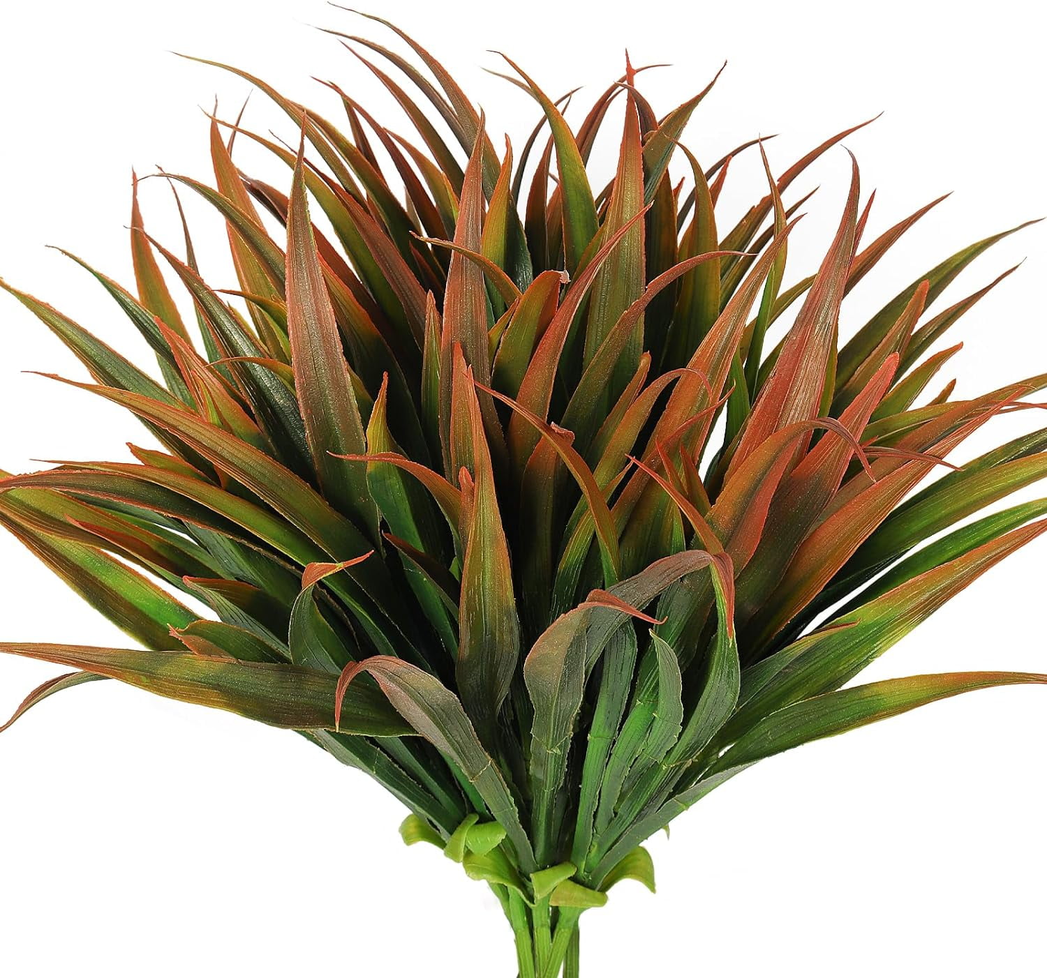 Artificial Fake Grass 8 Pcs Faux Greenery Stems UV Resistant Outdoor ...