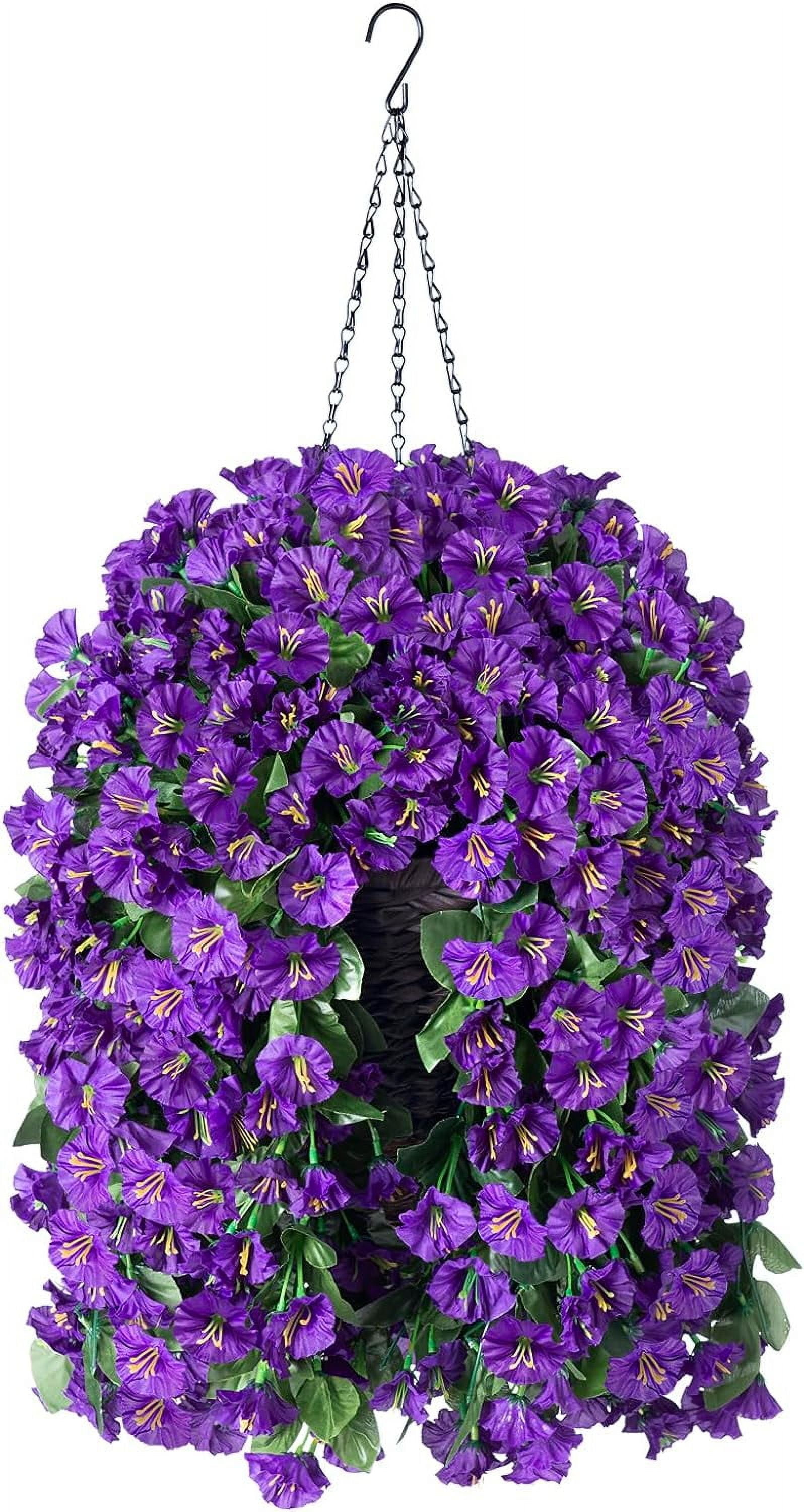 Artificial Fake Hanging Flowers Plants Basket for Outdoor Spring ...