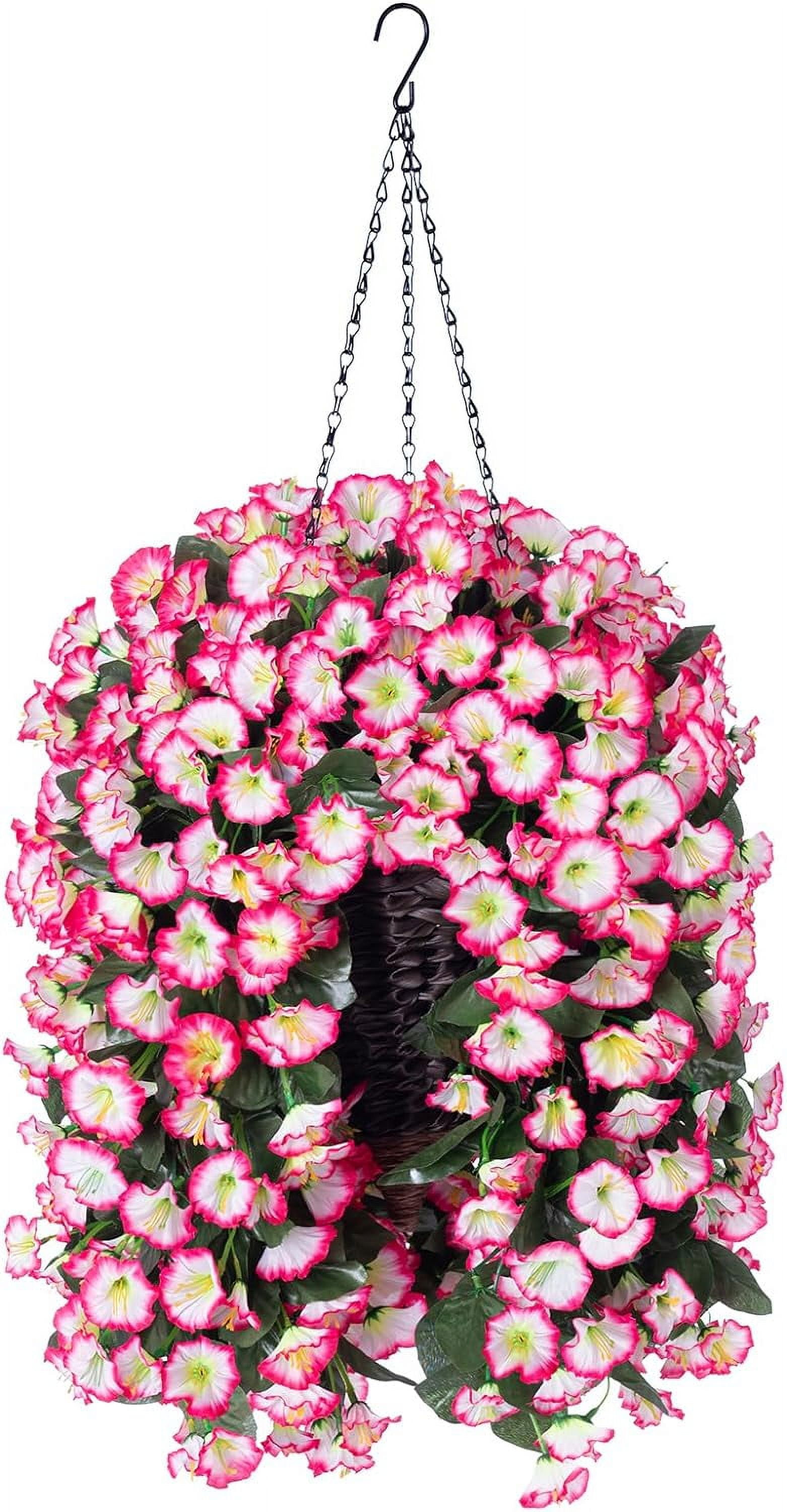 Artificial Fake Hanging Flowers Plants Basket for Outdoor Spring ...