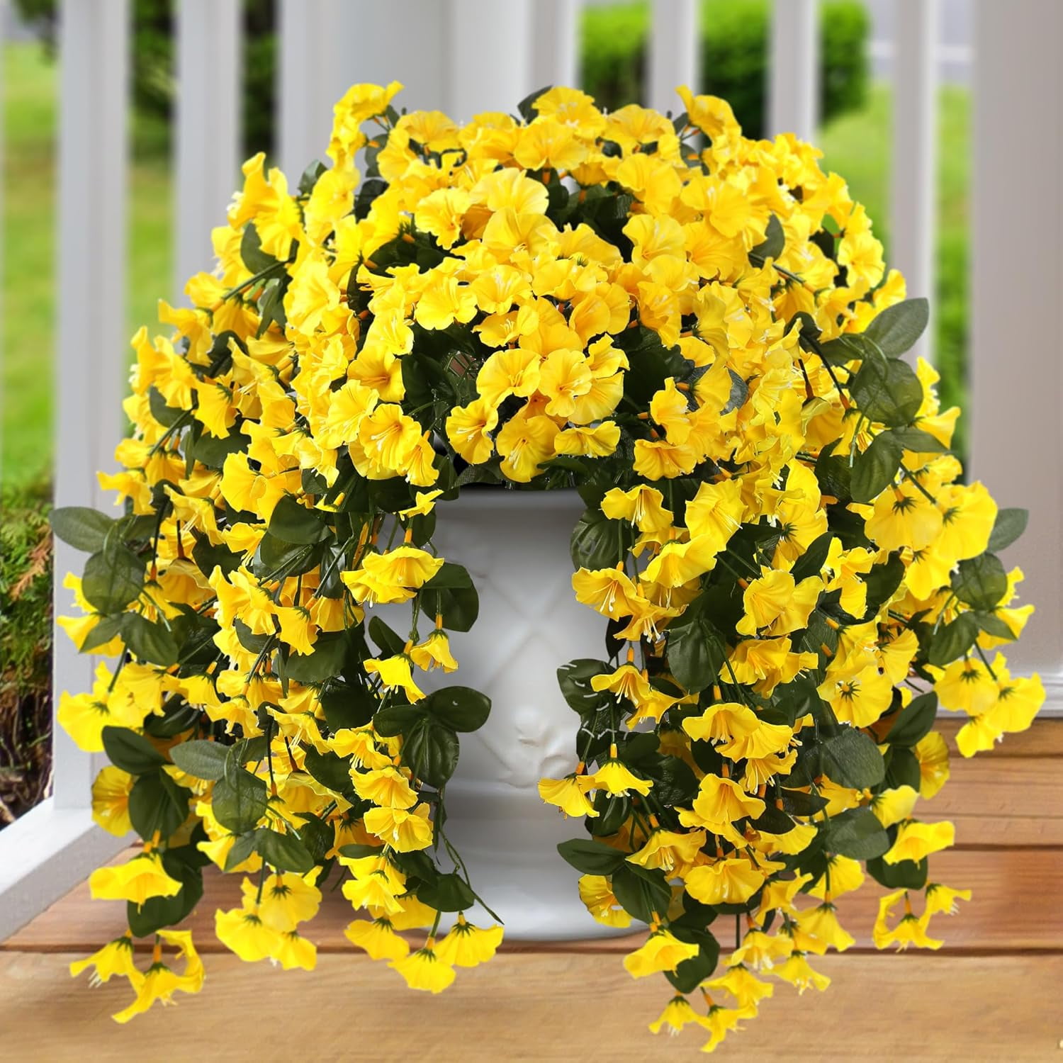 Artificial Fake Hanging Flowers Plants for Outdoor Decor, 2PCS Fake ...