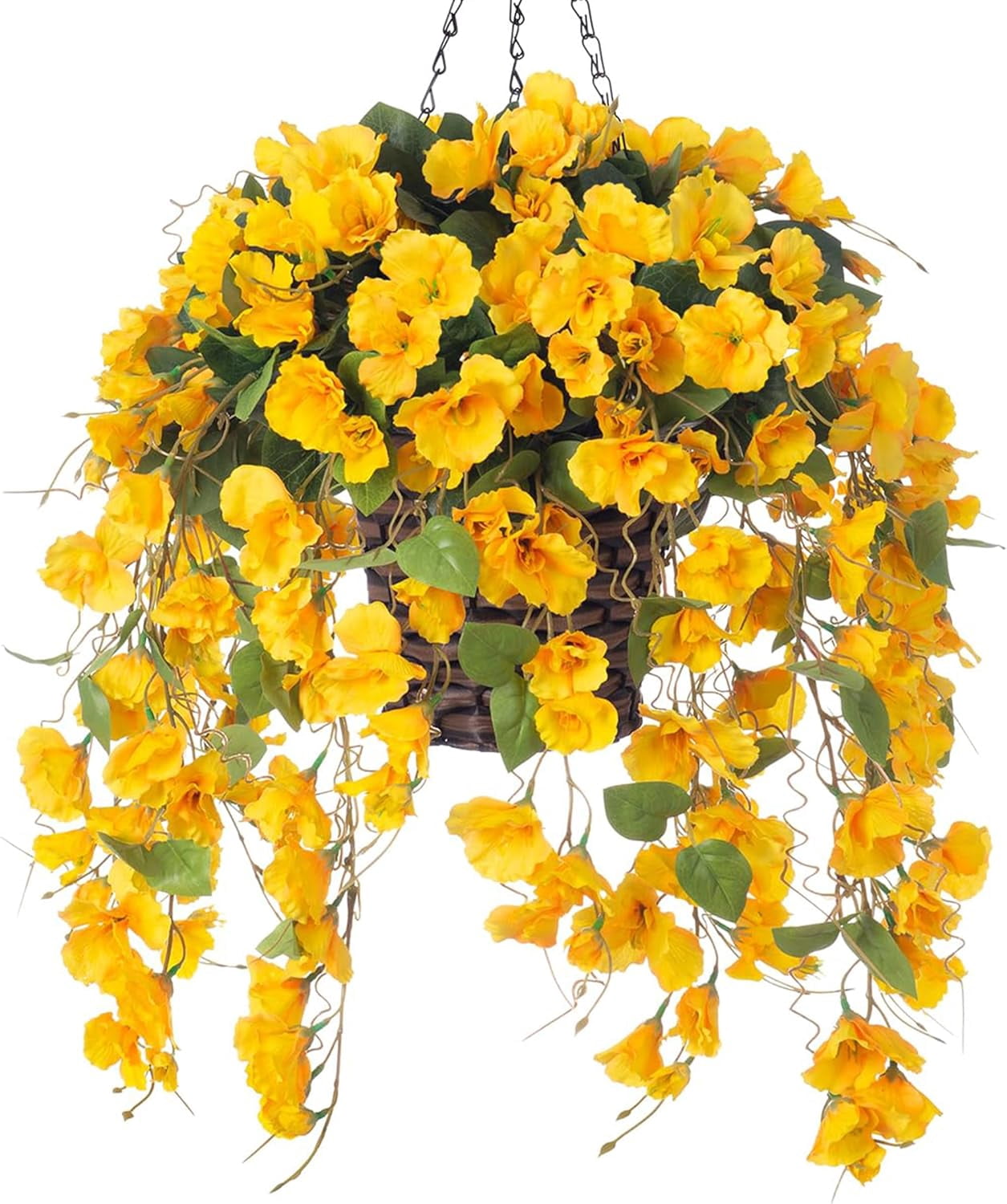 Artificial Fake Hanging Hibiscus Flowers Plants Baskets for Outdoor ...