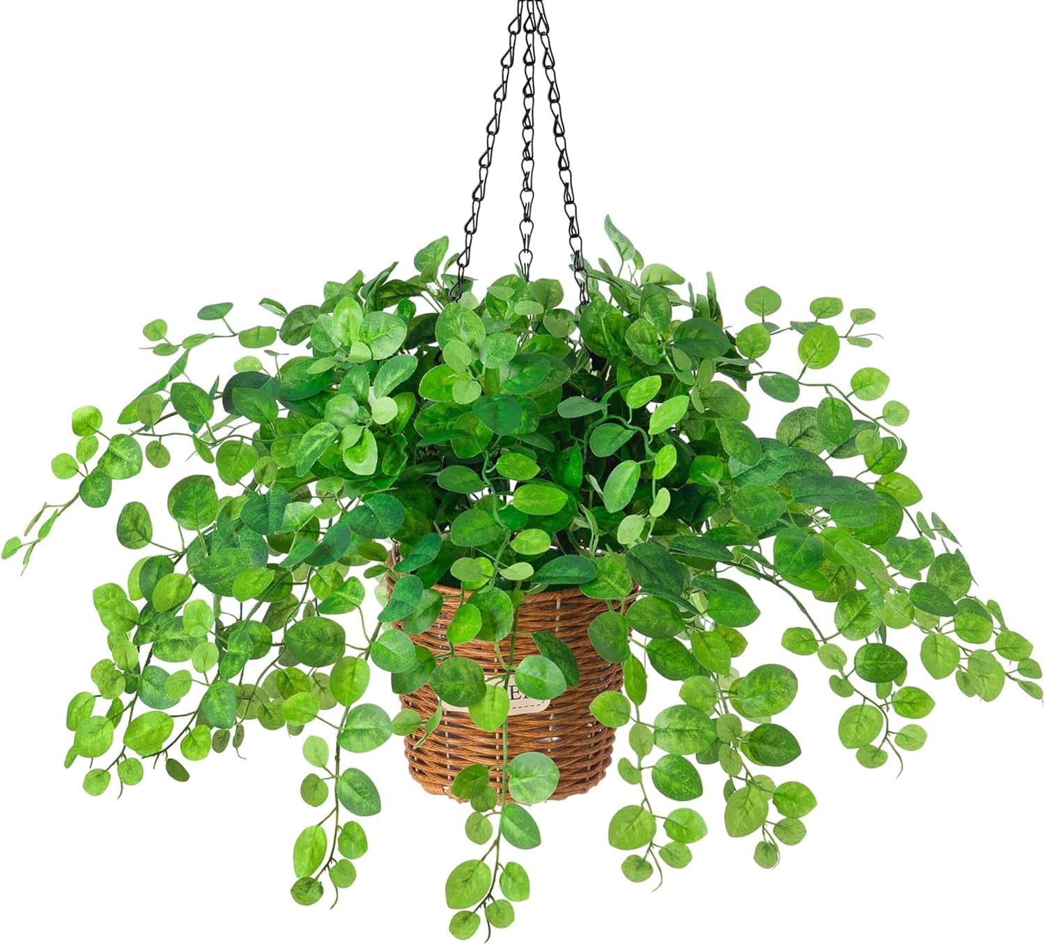 Artificial Fake Hanging Plants with Basket, 3 Bundles Faux Plant Potted ...