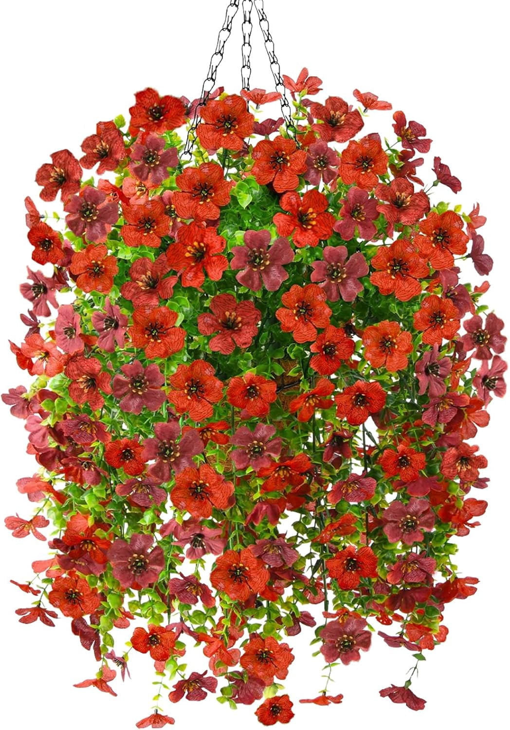 Artificial Fake Hanging Plants Flowers Baskets for Outdoor Outside ...