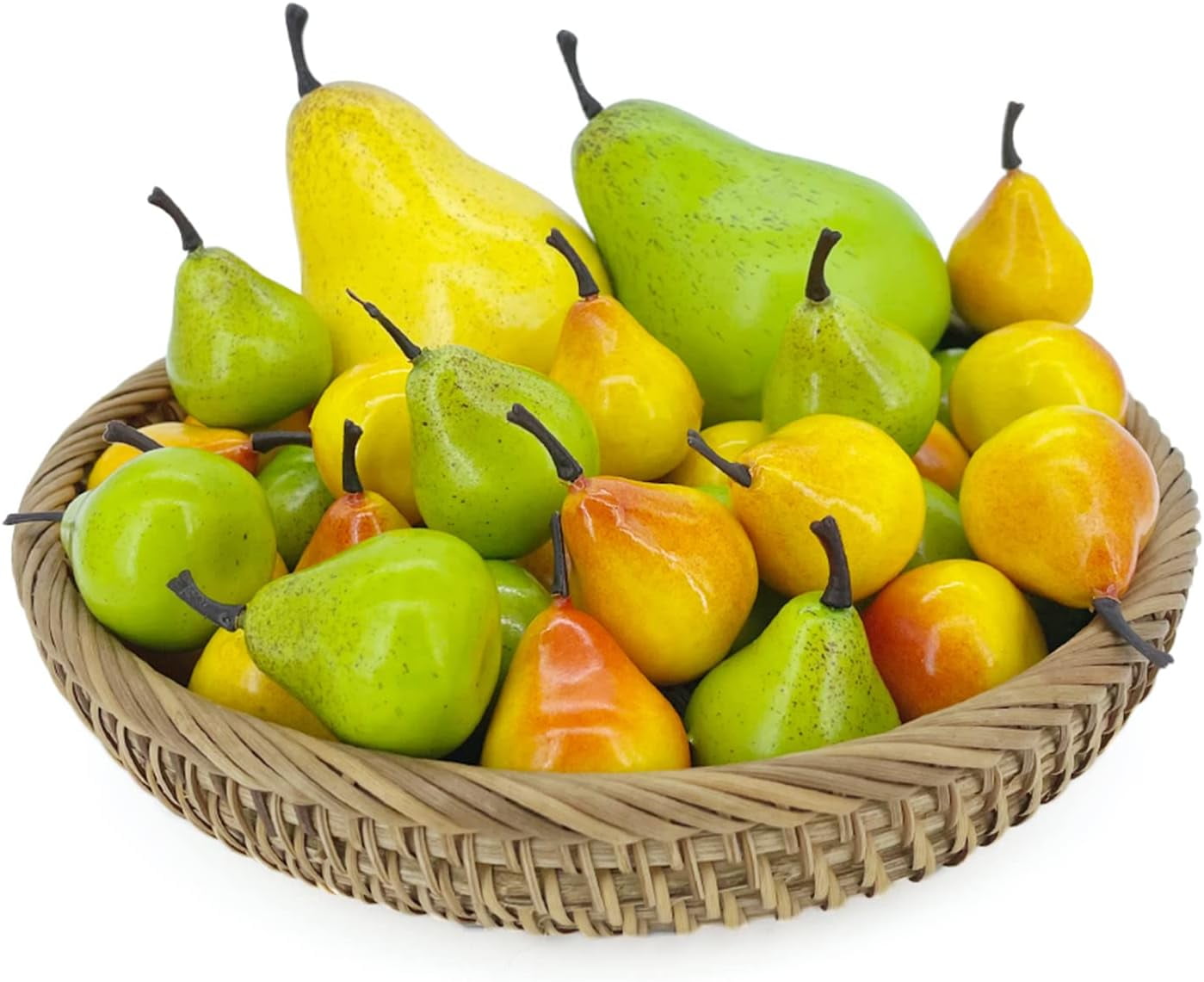 Artificial Fake Pears, Fake Fruits Green Pear Faux Yellow Pear Mini ...