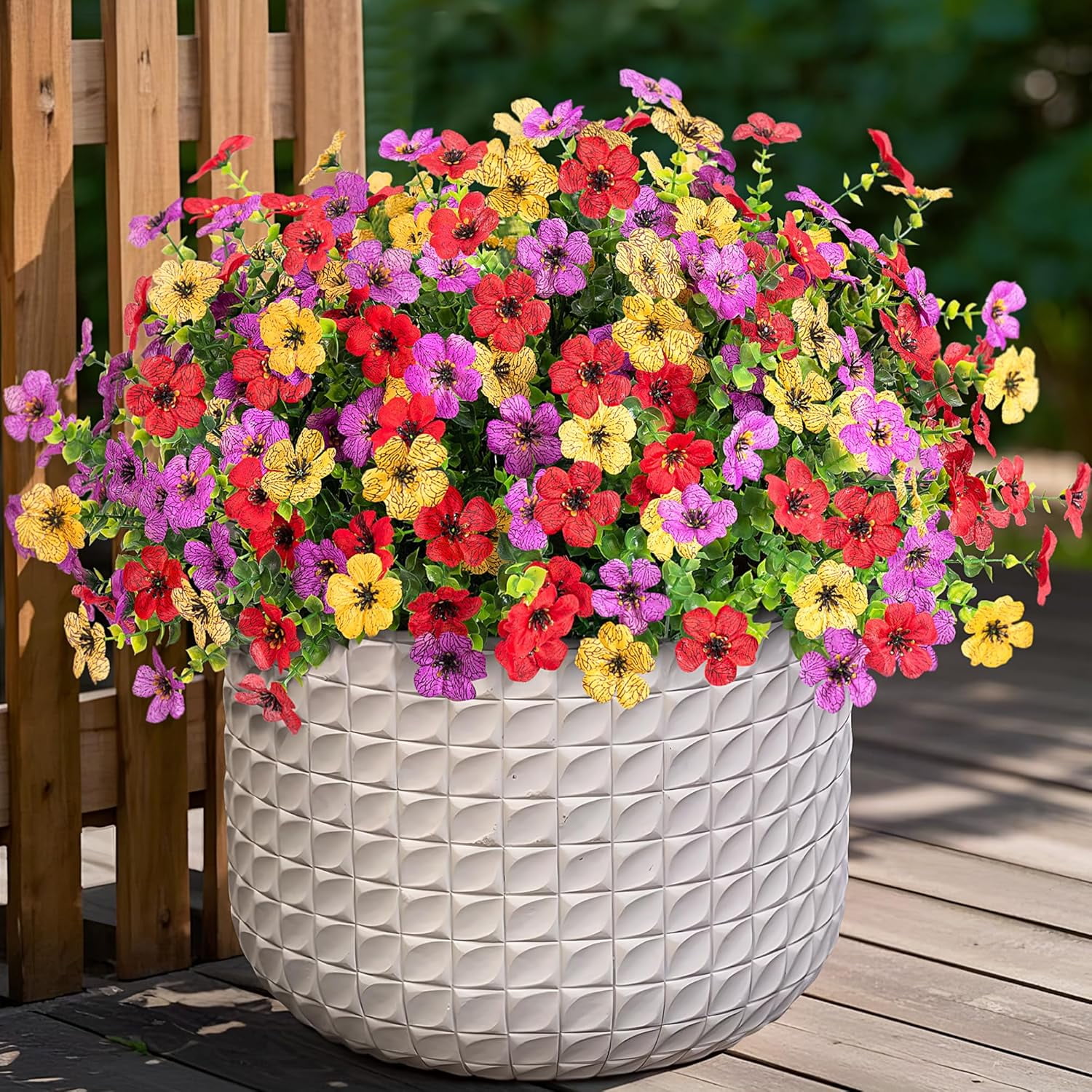 Artificial Fake Plants Flowers for Outdoor Spring Summer Decor, 12 ...