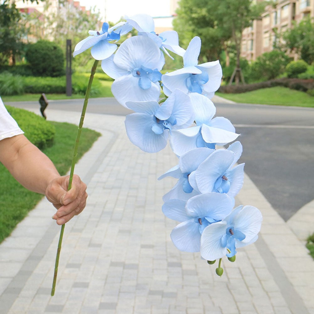 Artificial Fake Silk Flower 10 Heads DIY Phalaenopsis Butterfly Orchid ...