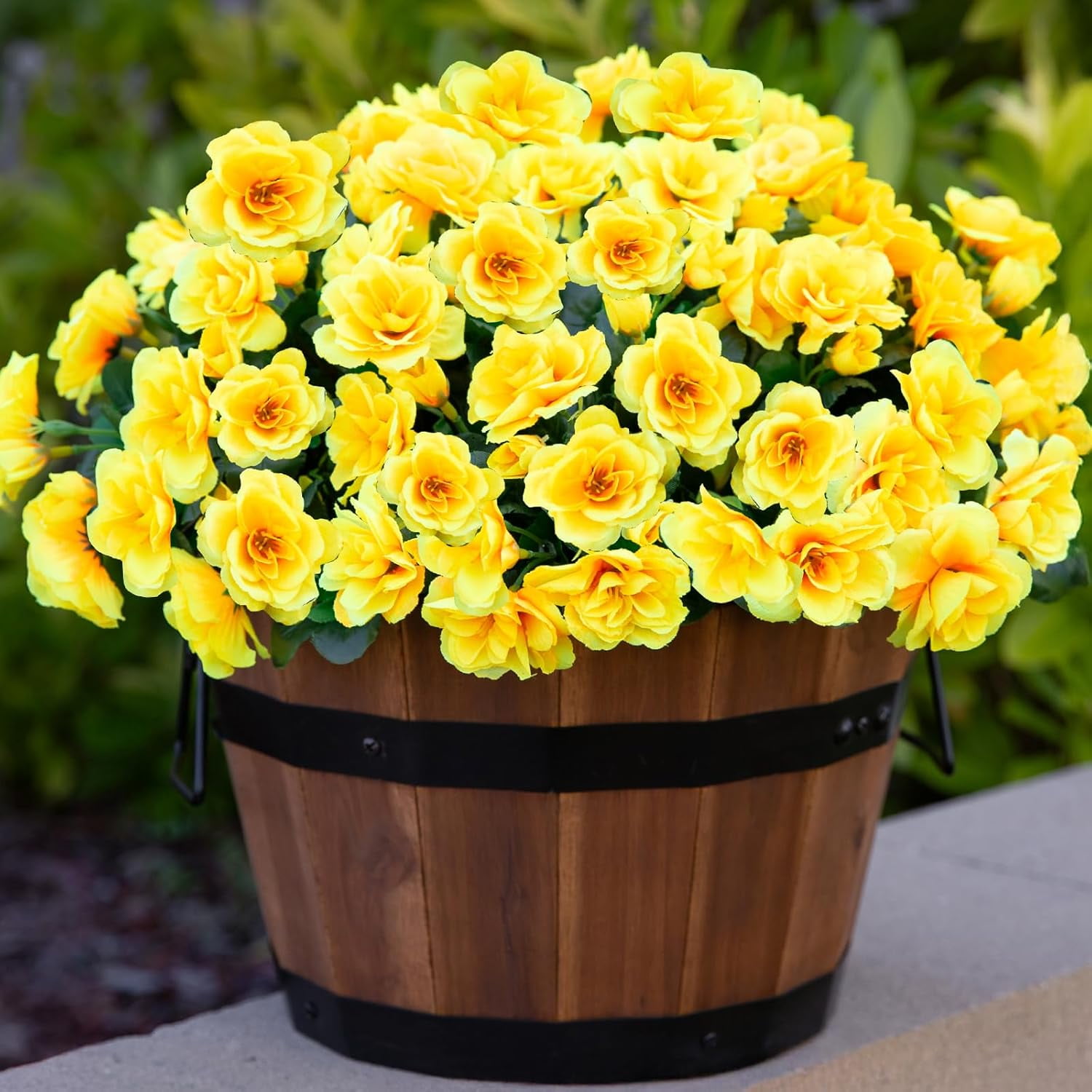 Artificial Fake Spring Flowers Plants for Outdoor Outside, Faux Silk ...