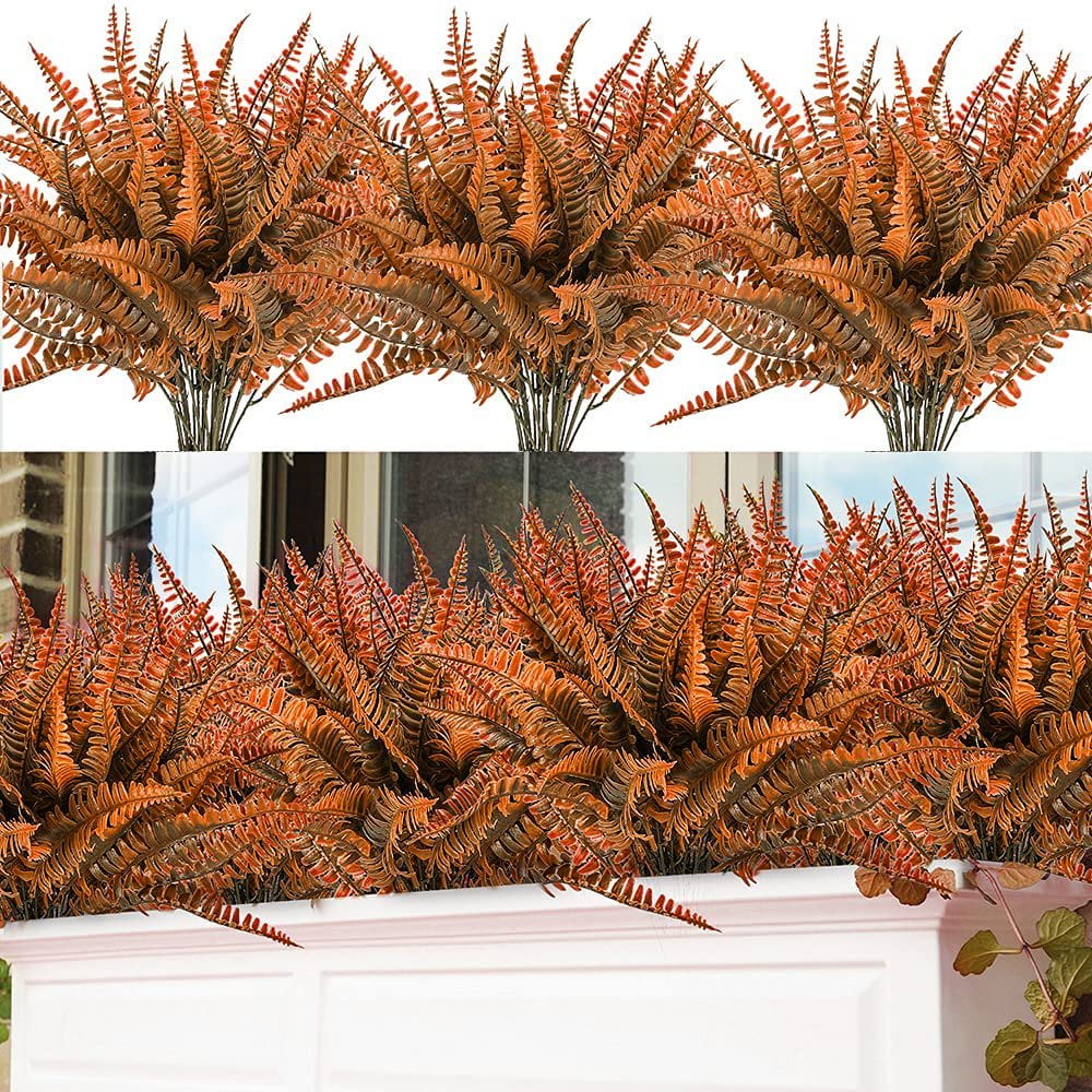 Artificial Fall Ferns for Outdoors, 20 Bundles Fake Boston Fern Plants ...