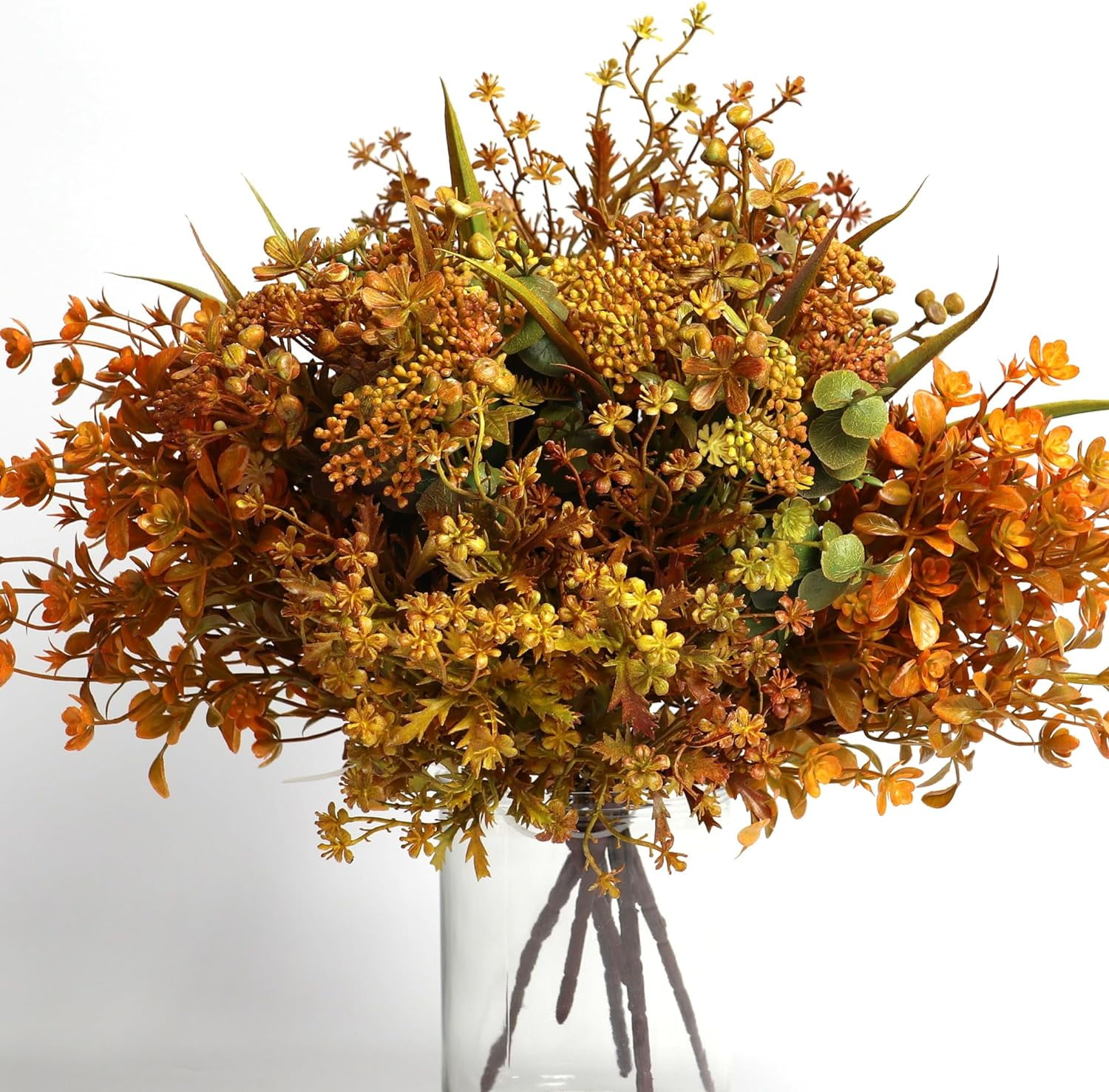 Artificial Fall Flowers, Autumn Decorations Leaves Greenery Shrubs for ...