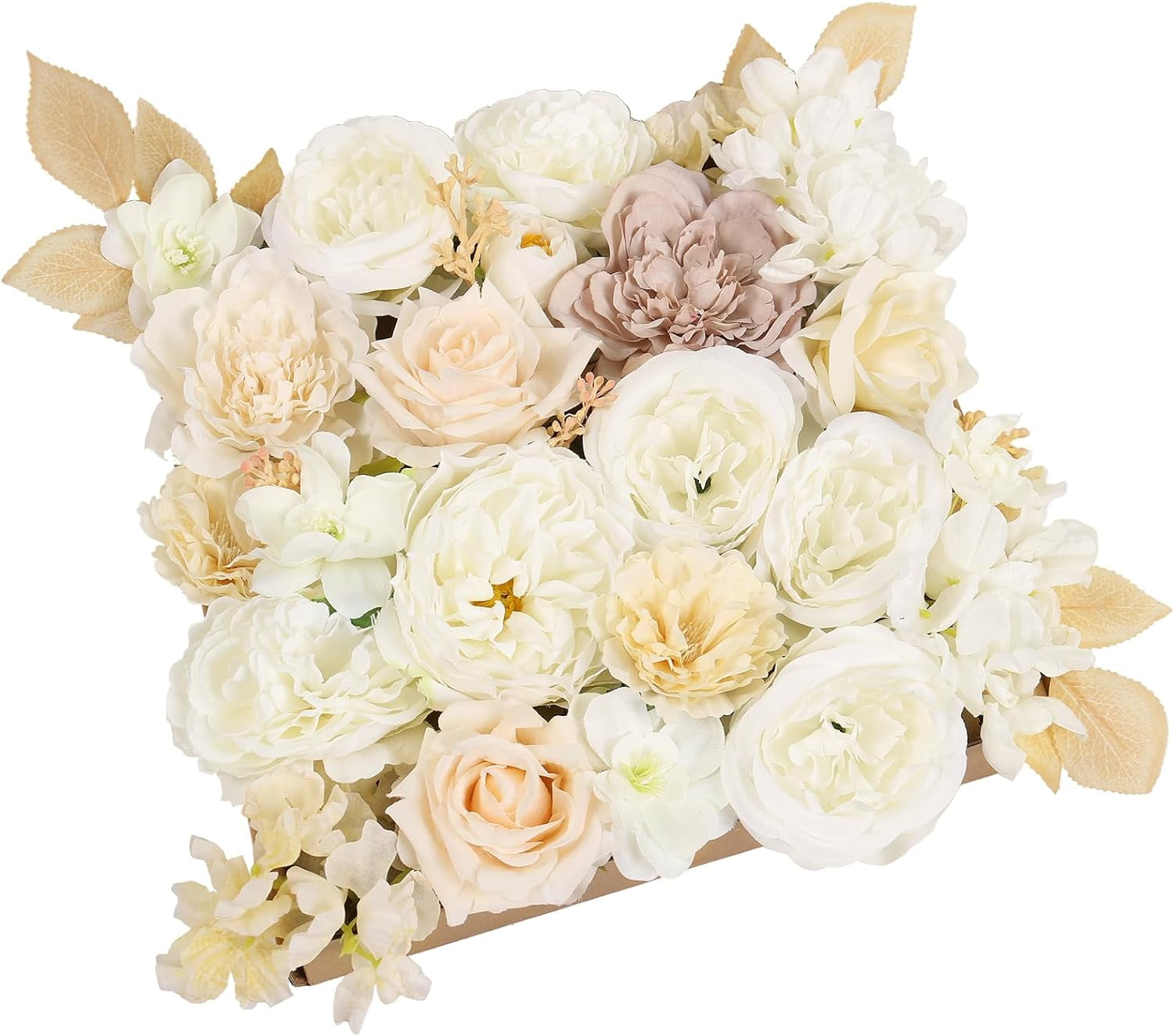 Artificial Fall Flowers Burnt Orange Combo Box Set Rose Silk Mix Peony ...