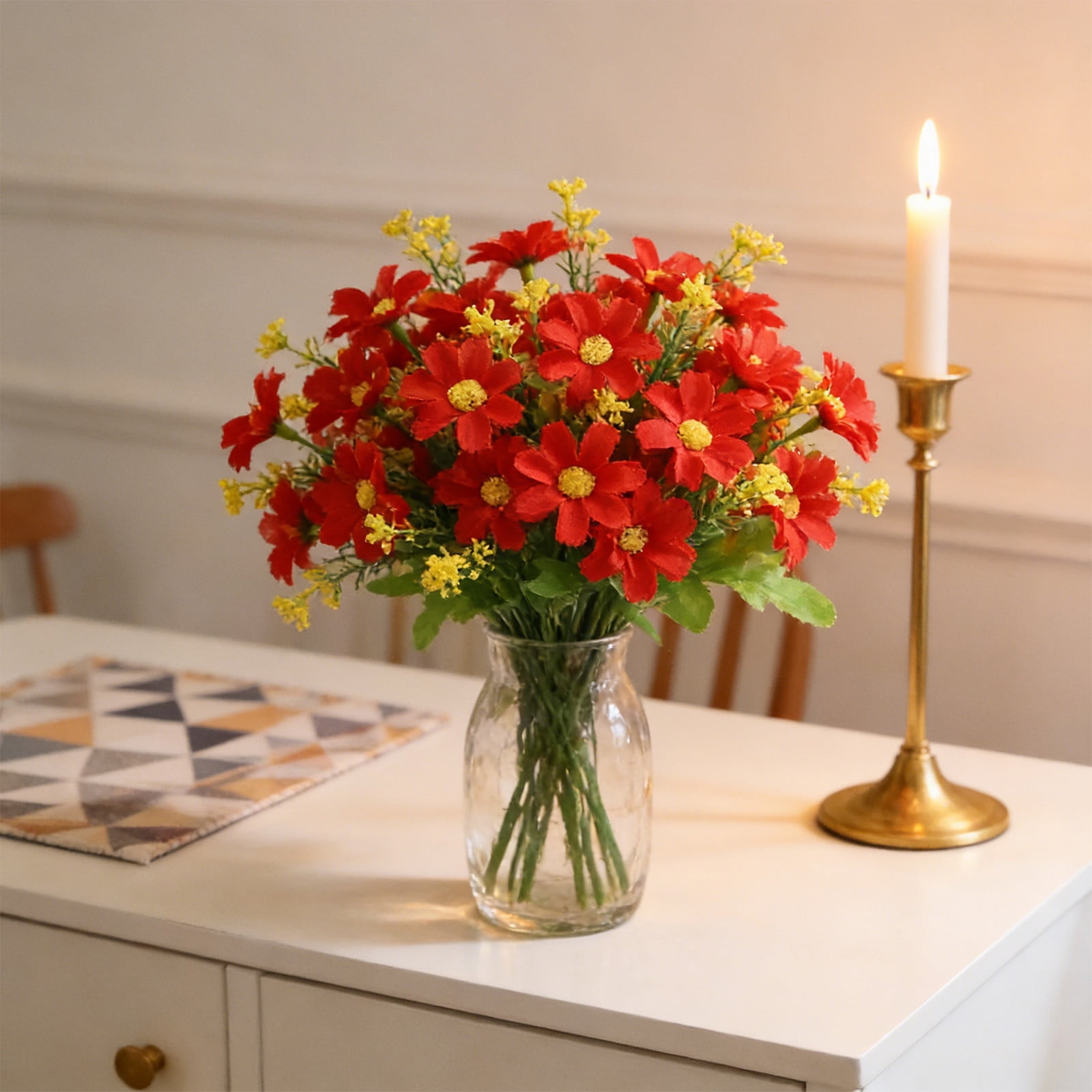 Artificial Fall Flowers for Decoration, Realistic Silk Chrysanthemum ...