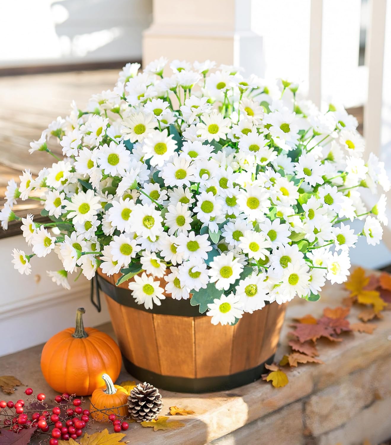 Artificial Fall Flowers Fake Mums,5/10/50 Bundles UV Resistant ...