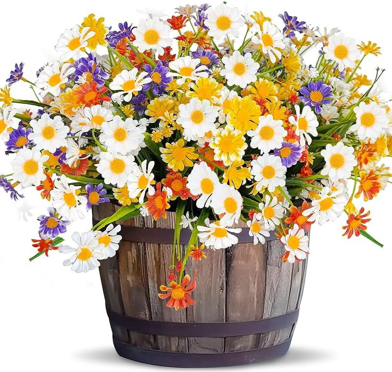 Artificial Fall Flowers Fake Mums for Outdoors Fall Decorations, UV ...