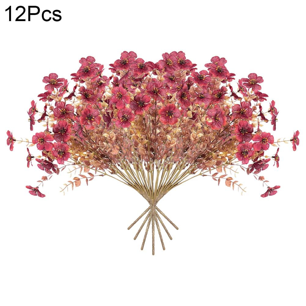 Artificial Fall Flowers Fake Mums Plants for Outdoors Decoration, 12 ...