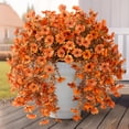 Artificial Fall Flowers Faux Mums, 2 Pcs Realistic Silk Daisy Plants ...