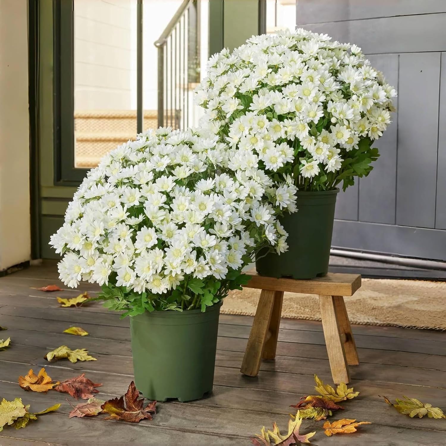 Artificial Fall Flowers Faux Mums for Outdoor Indoor Garden Home ...