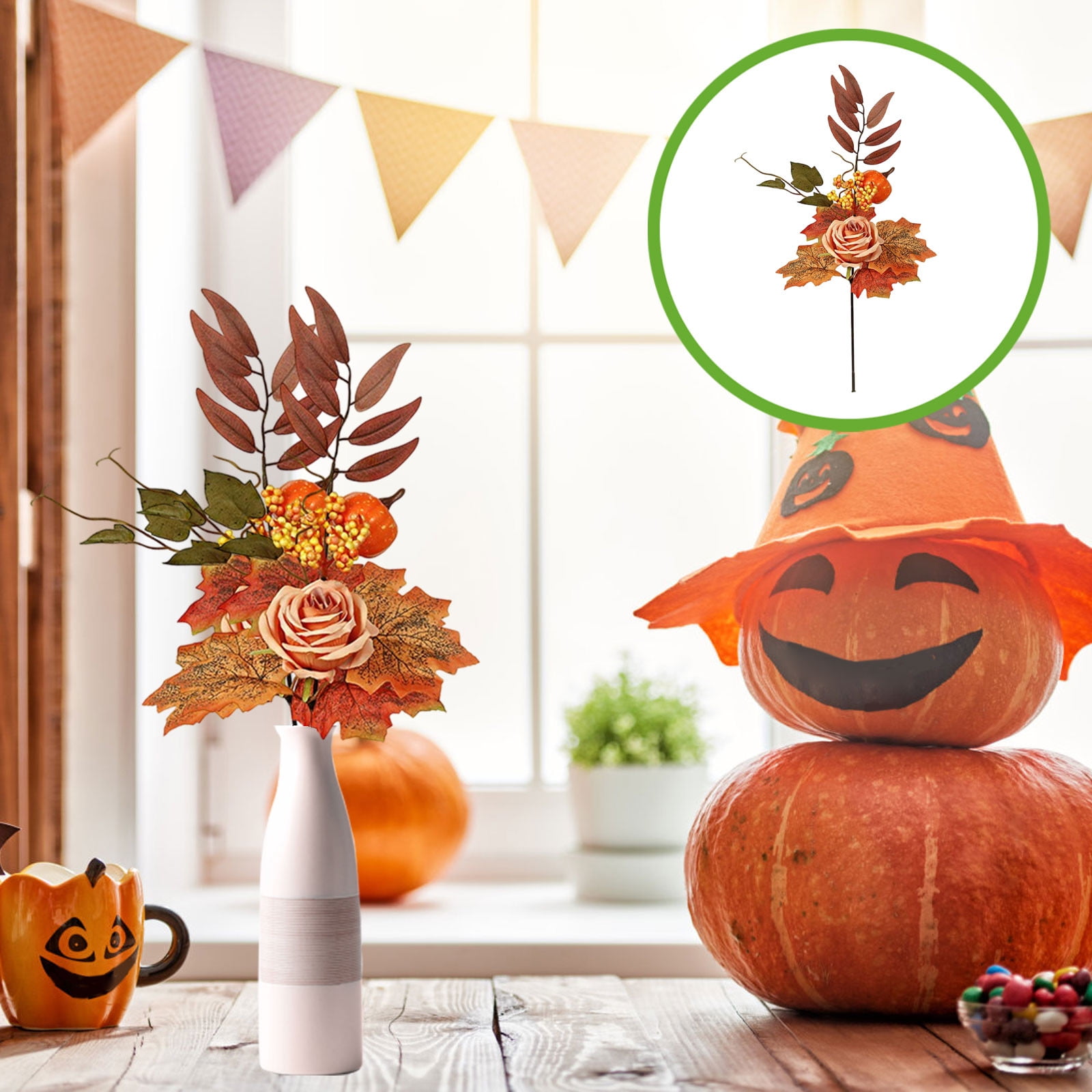 Artificial Fall Flowers, Halloween Bouquet, Thanksgiving Fall Pumpkin ...