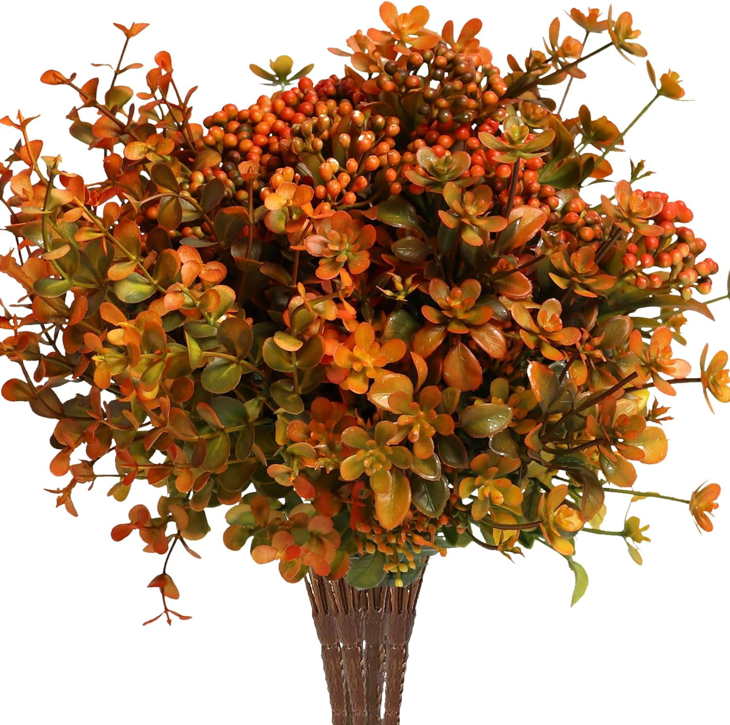 Artificial Fall Flowers Mums Outdoor - 6 Bundles Fake Plants No Fade ...