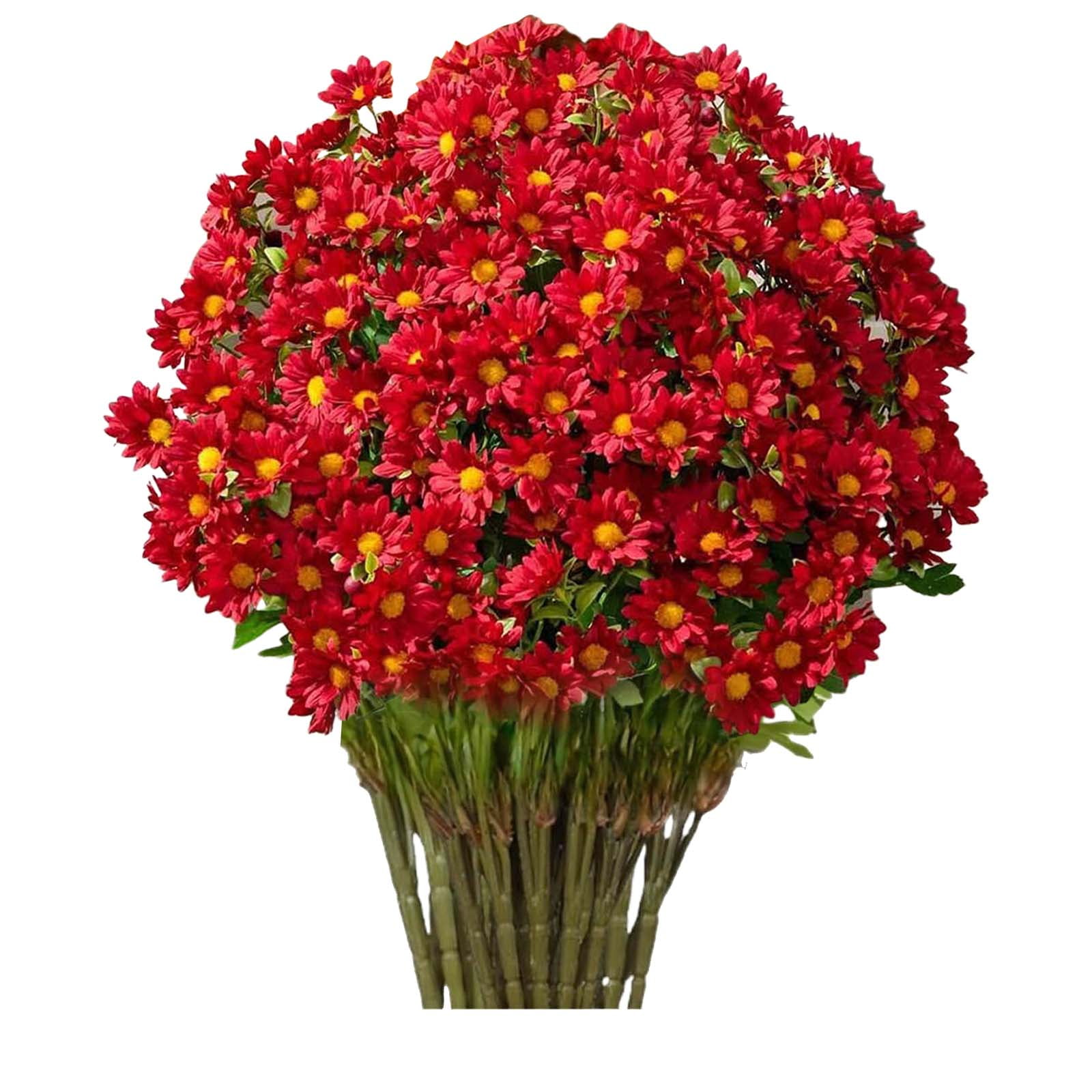 Artificial Fall Flowers Outdoor Fake Mums - Fake Plants UV Resistant No ...