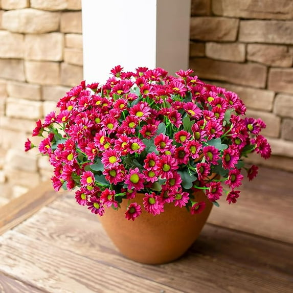 Artificial Fall Flowers Outdoors, 6 Pcs Faux Autumn Hanging Fake Fall ...