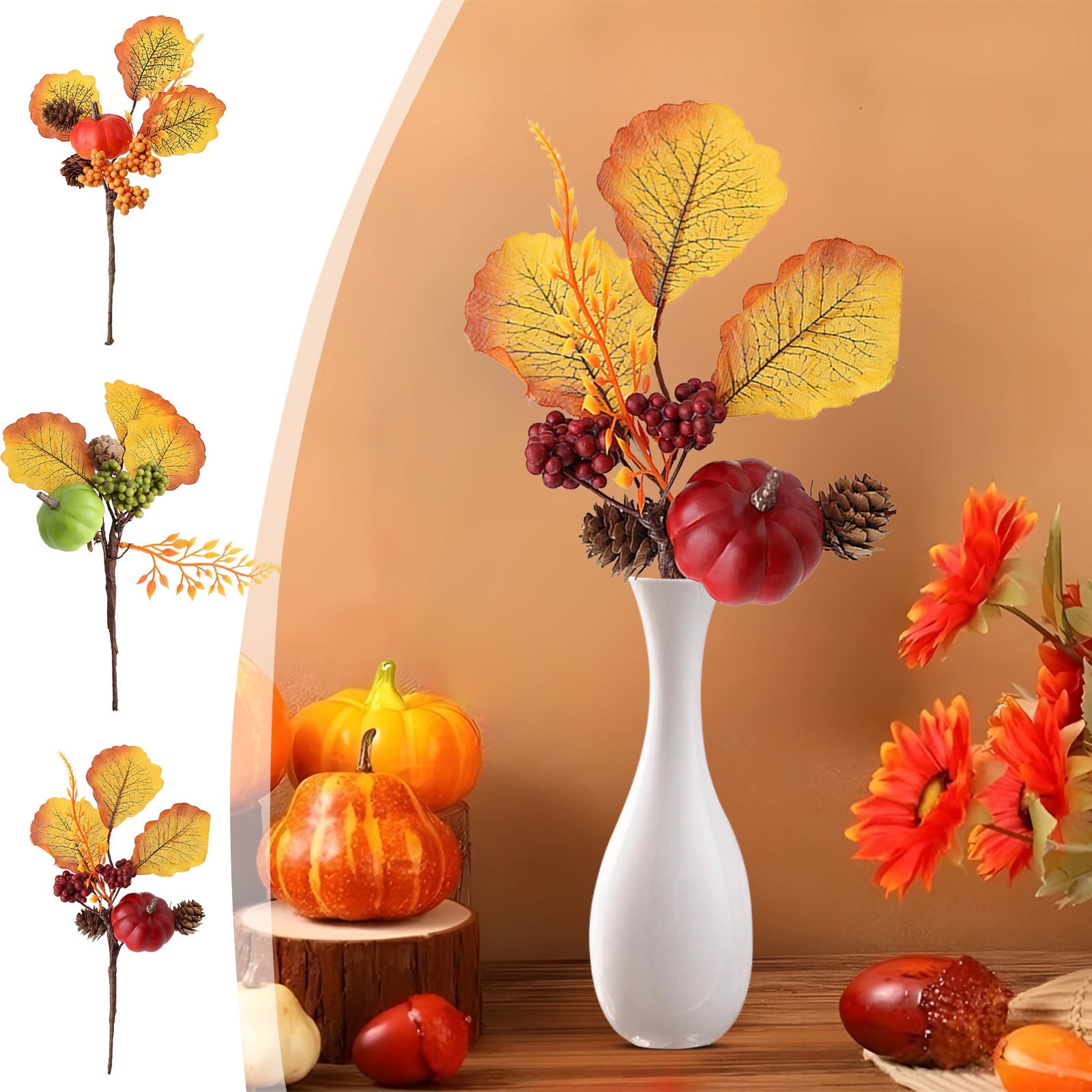 Artificial Fall Flowers Thanksgiving Halloween Decorations | Lifelike ...