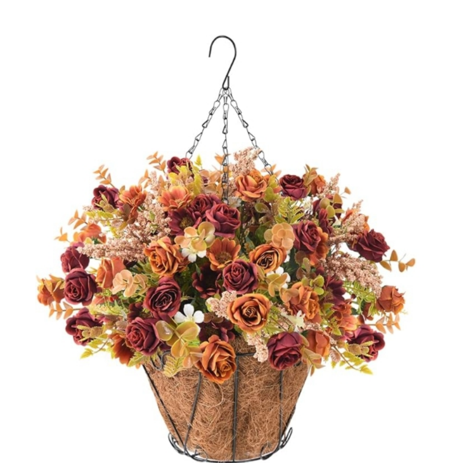 Artificial Fall Hanging Flowers for Outdoor D ration,Fake Silk Rose ...