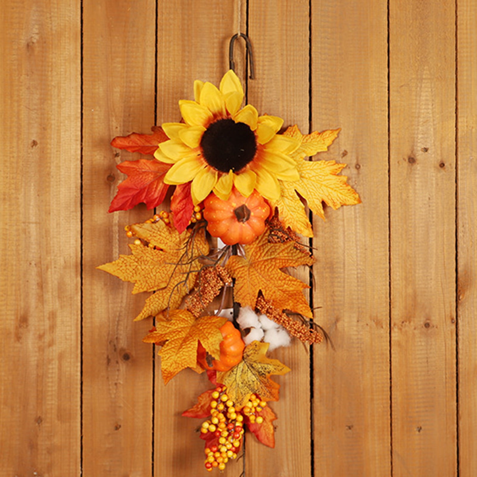 Artificial Fall Harvest Teardrop Swag for Front Door Teardrop Wreath ...