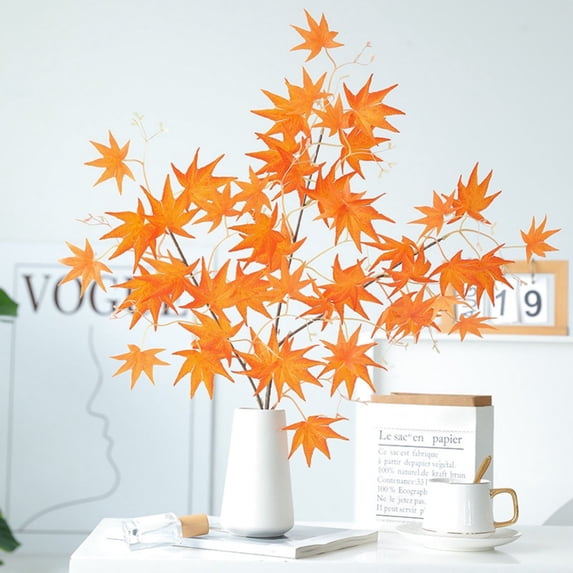 Artificial Fall Maple Leaf Branches, Faux Autumn Foliage Stems for Vase ...