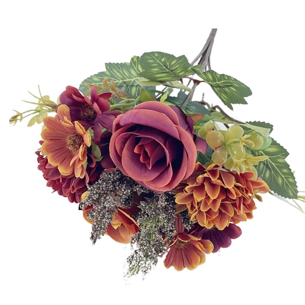 Artificial Fall Mums Flowers Realistic Silk Faux Floral Arrangements in ...