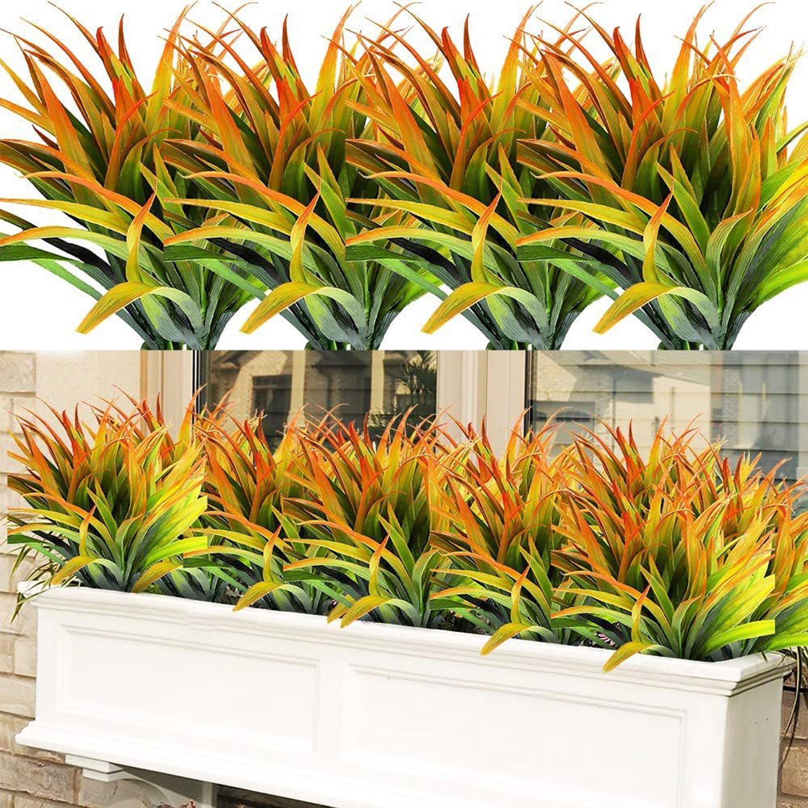 Artificial Fall Plants for Outdoor & Indoor Decor-15.1" Realistic Green ...