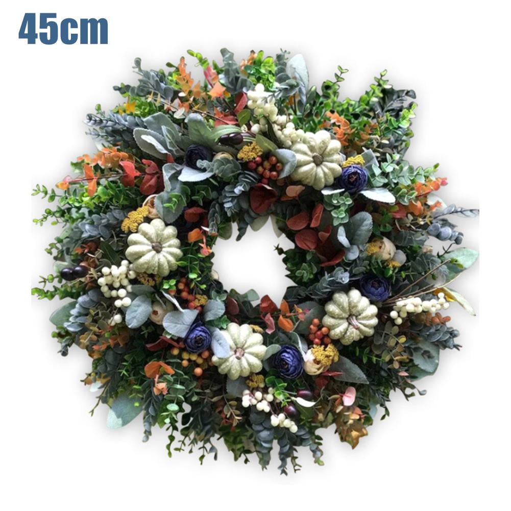 Artificial Fall Wreath for Front Door,Farmhouse Autumn Wreath with ...