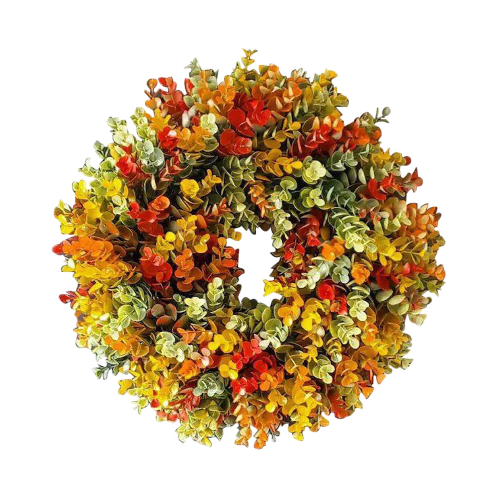 Artificial Fall Wreath with Pumpkin & Eucalyptus - 18 Inch Thanksgiving ...