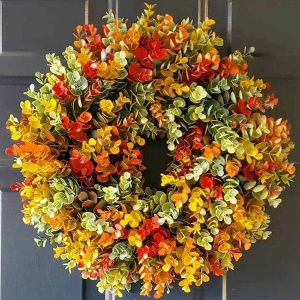 Artificial Fall Wreaths for Front Door Rustic Autumn Wreath with ...