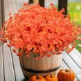 Artificial Faux Flowers for Outdoor 16 Bundles Boxwood Fake Morning ...
