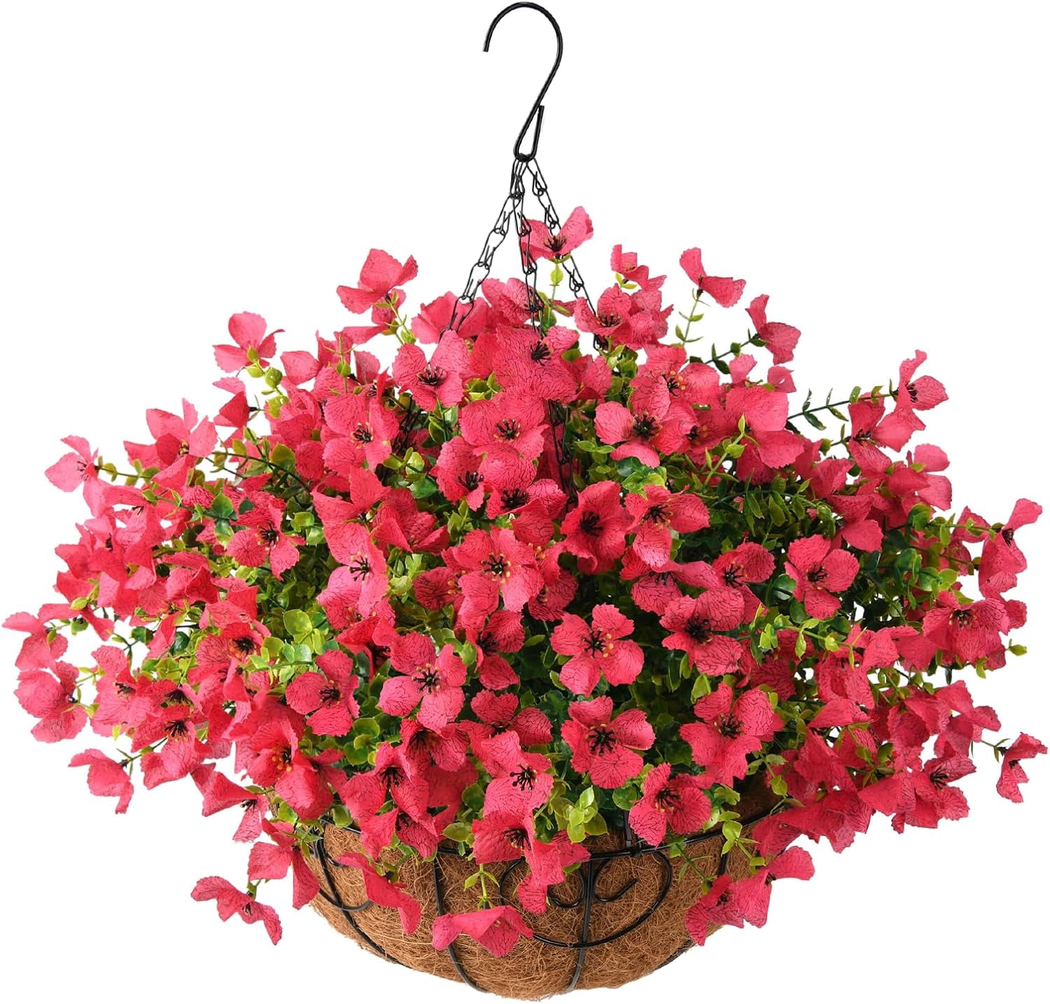 Artificial Faux Hanging Plants Flowers Basket for Spring Outdoor ...