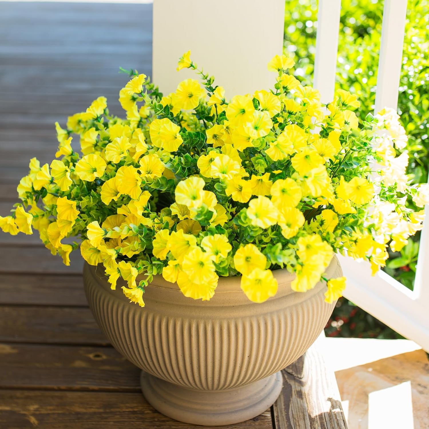 Artificial Faux Outdoor Flowers Plants for Spring Summer Decoration, 12 ...
