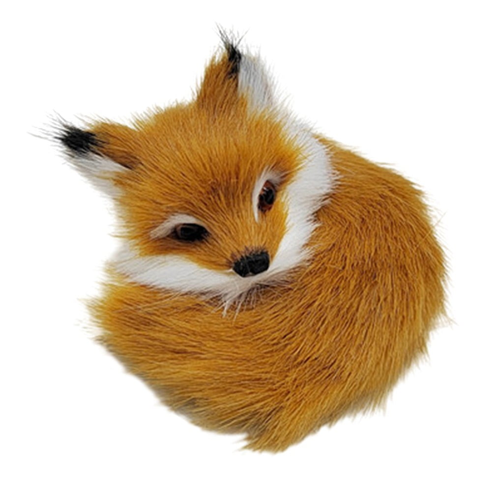 Artificial Faux Pelt Fox Ornament Lifelike Fox Model Home Decoration ...