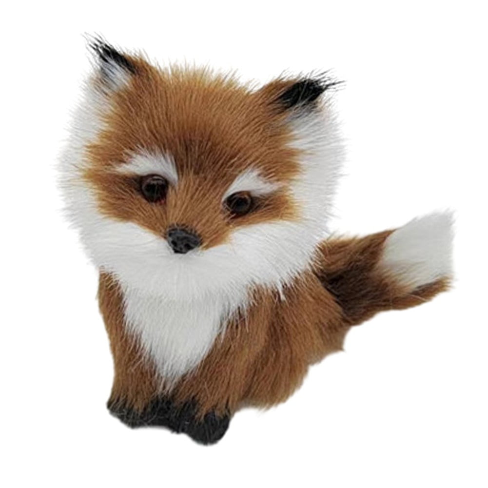 Artificial Faux Pelt Fox Ornament Lifelike Fox Model Home Decoration ...