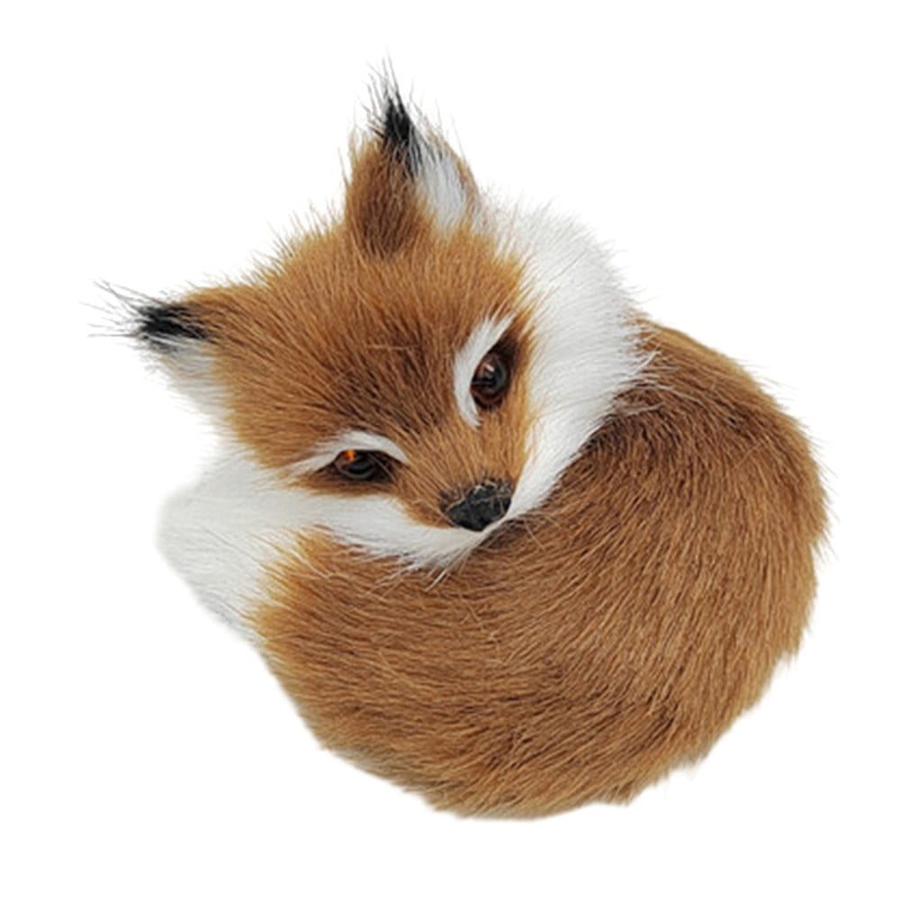 Artificial Faux Pelt Fox Ornament Lifelike Fox Model Home Decoration ...