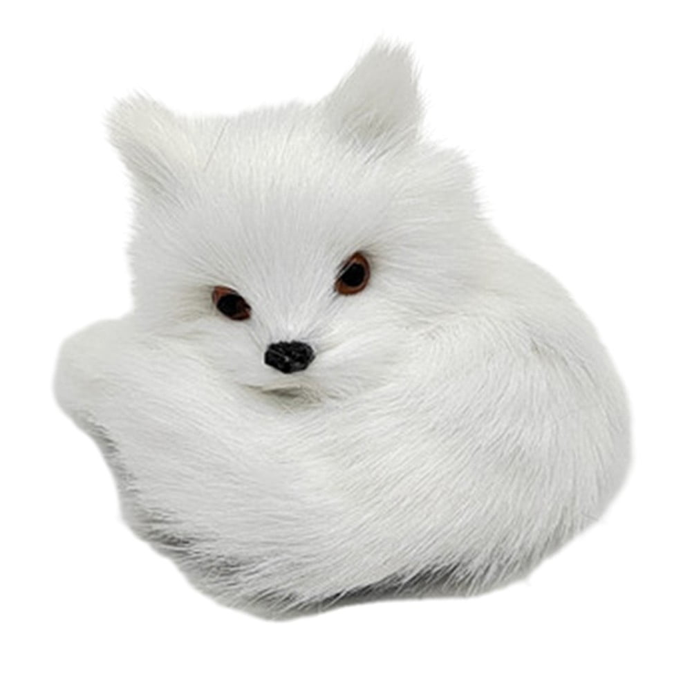 Artificial Faux Pelt Fox Ornament Lifelike Fox Model Home Decoration ...