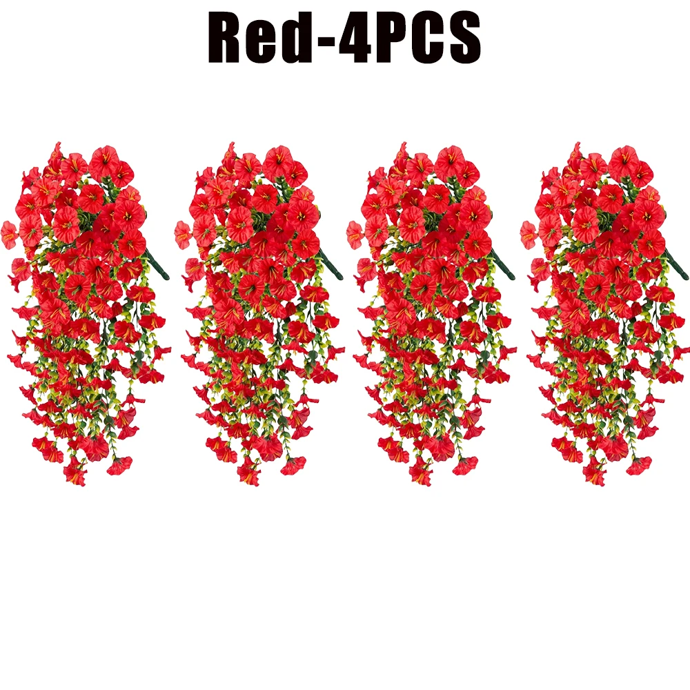 Artificial Faux Plants Flowers Fake Silk Fuchsia UV Resistant Realistic ...