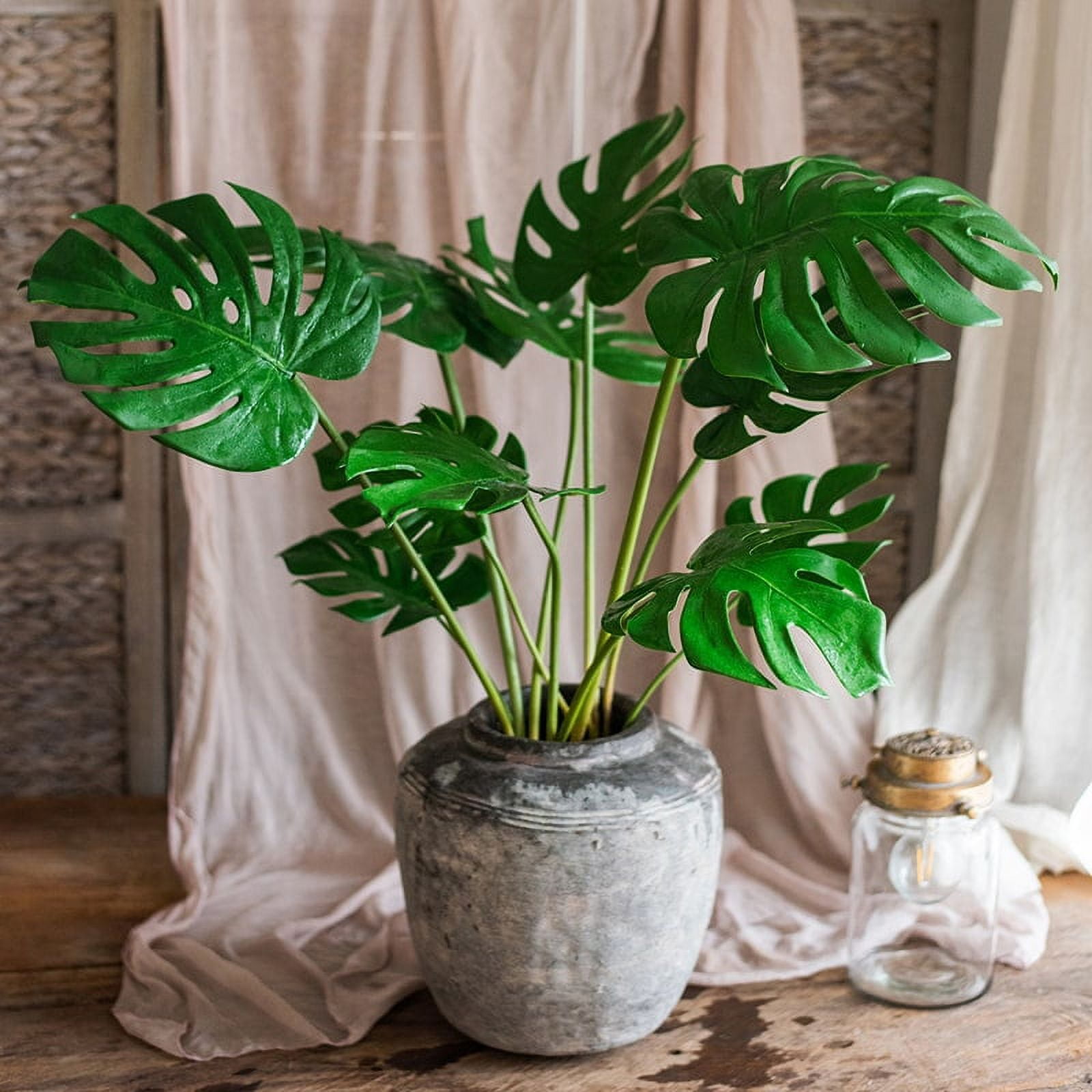 Artificial Faux Real Touch Turtle Leaf Stem Bunch - Walmart.com